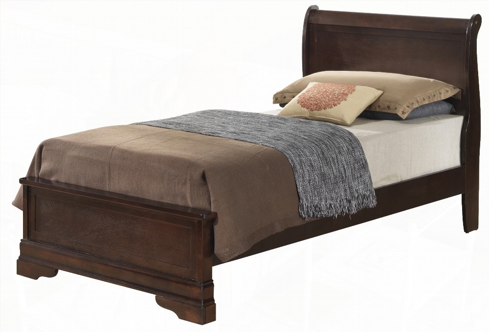 Twin Size Louis Phillipe G3125E-TB3 Bed with Panel Sleigh Design and ...
