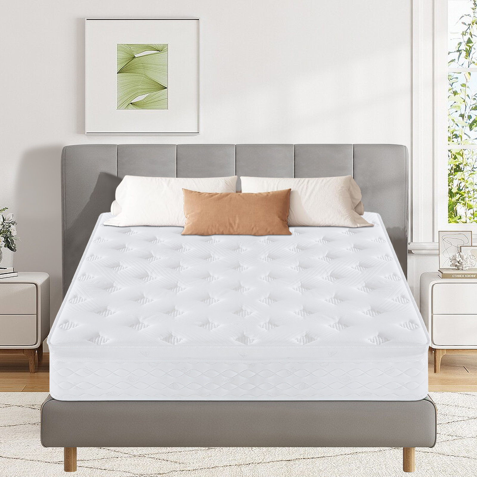 Twin Size Mattress 10" Innerspring Mattress Hybrid Pocket Spring in a ...