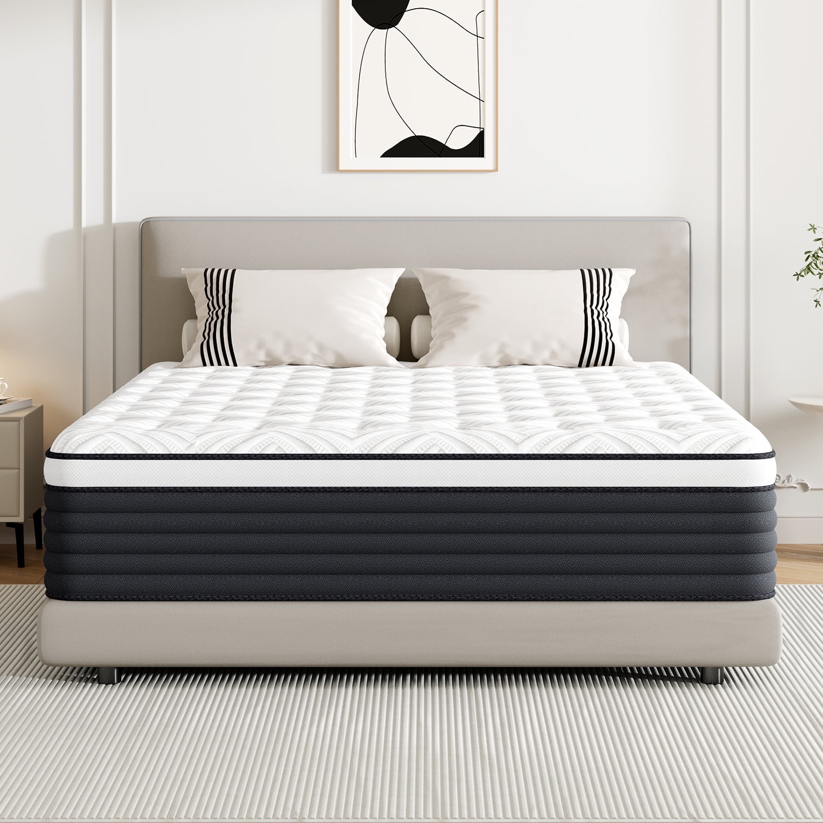 Twin Size Mattress 12 Inch, Hybrid Memory Foam Mattress in a Box ...