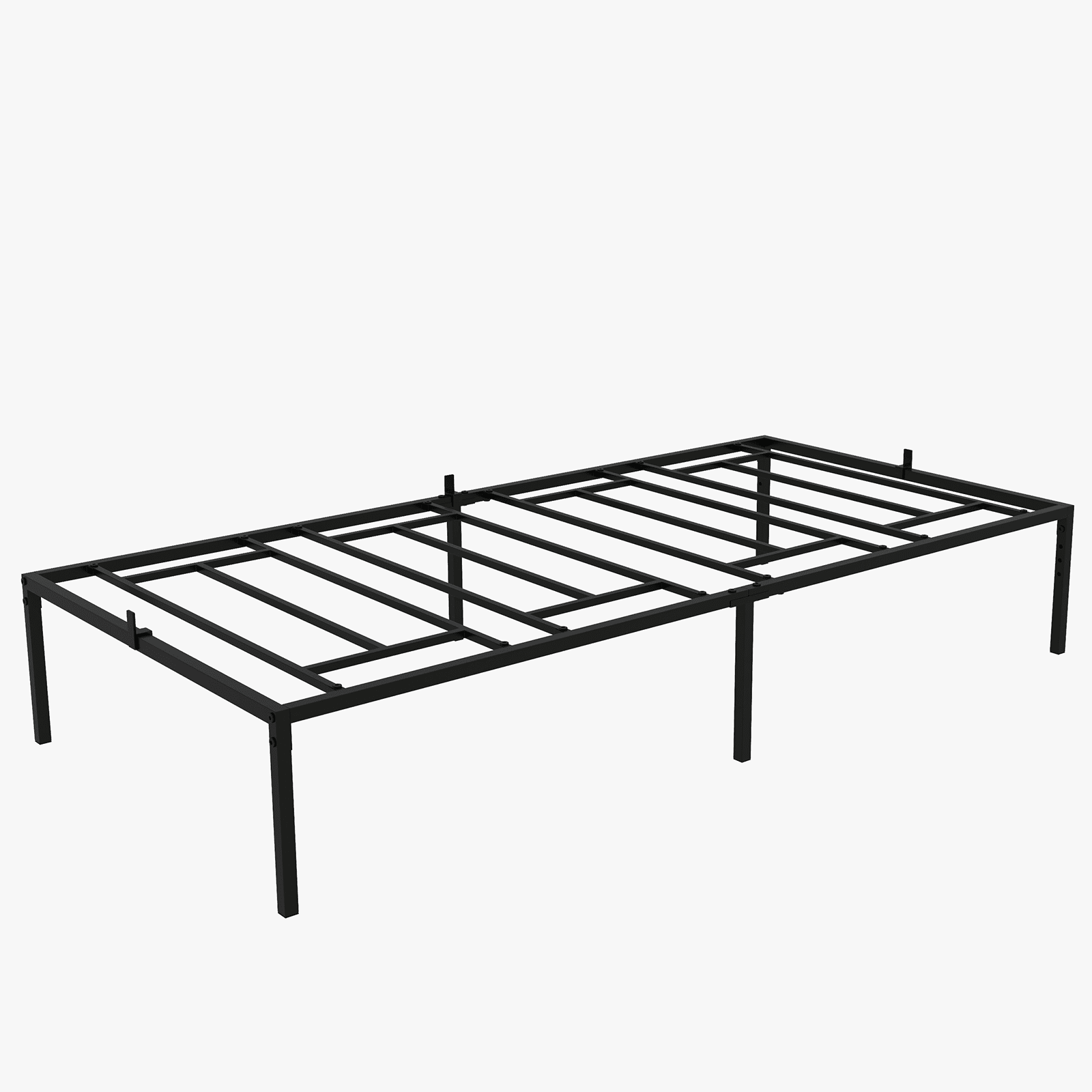 Twin Size Metal Bed Frame with Underbed Storage, Tool-Free Assembly ...