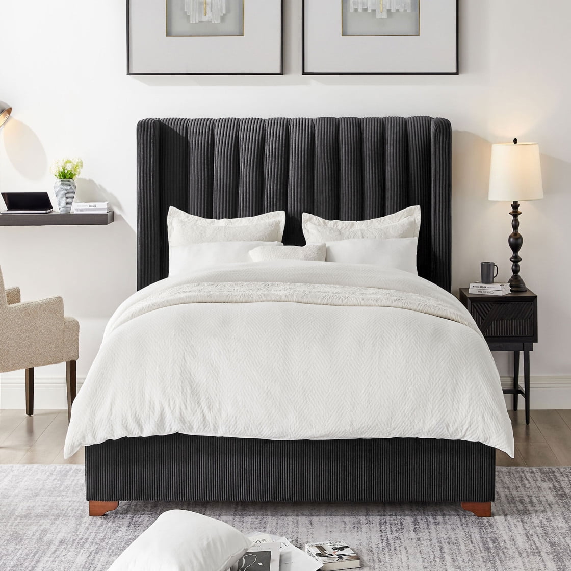 Twin Size Modern Bed Frame, Upholstered Platform Bed Frame with ...