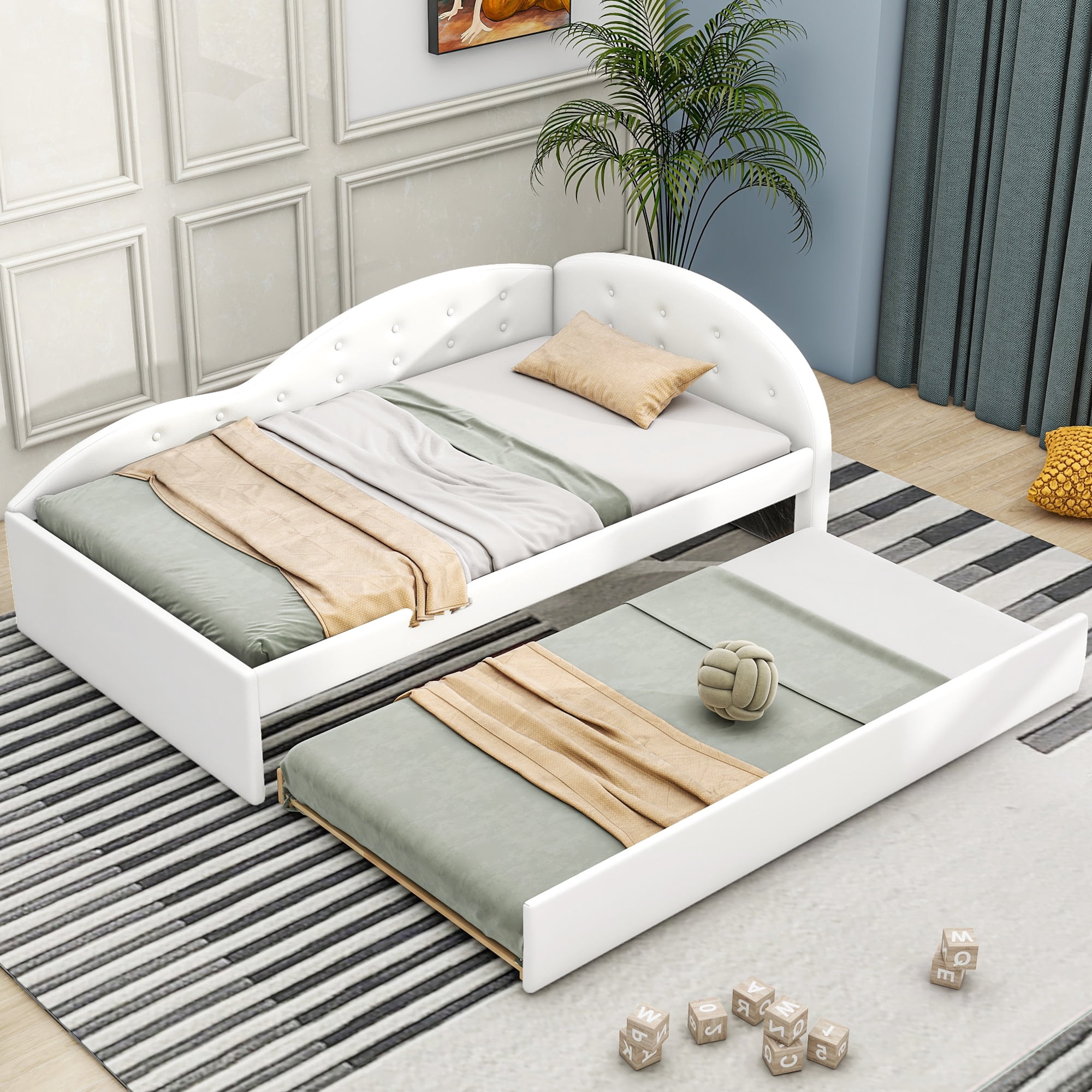 Twin Size Modern Daybed, Upholstered Tufted Bed Frame With 2 Drawers ...
