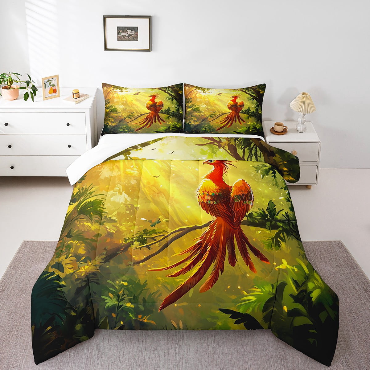 Twin Size Phoenix Bedding Set Dreamy Animal Comforter Sets Nature ...