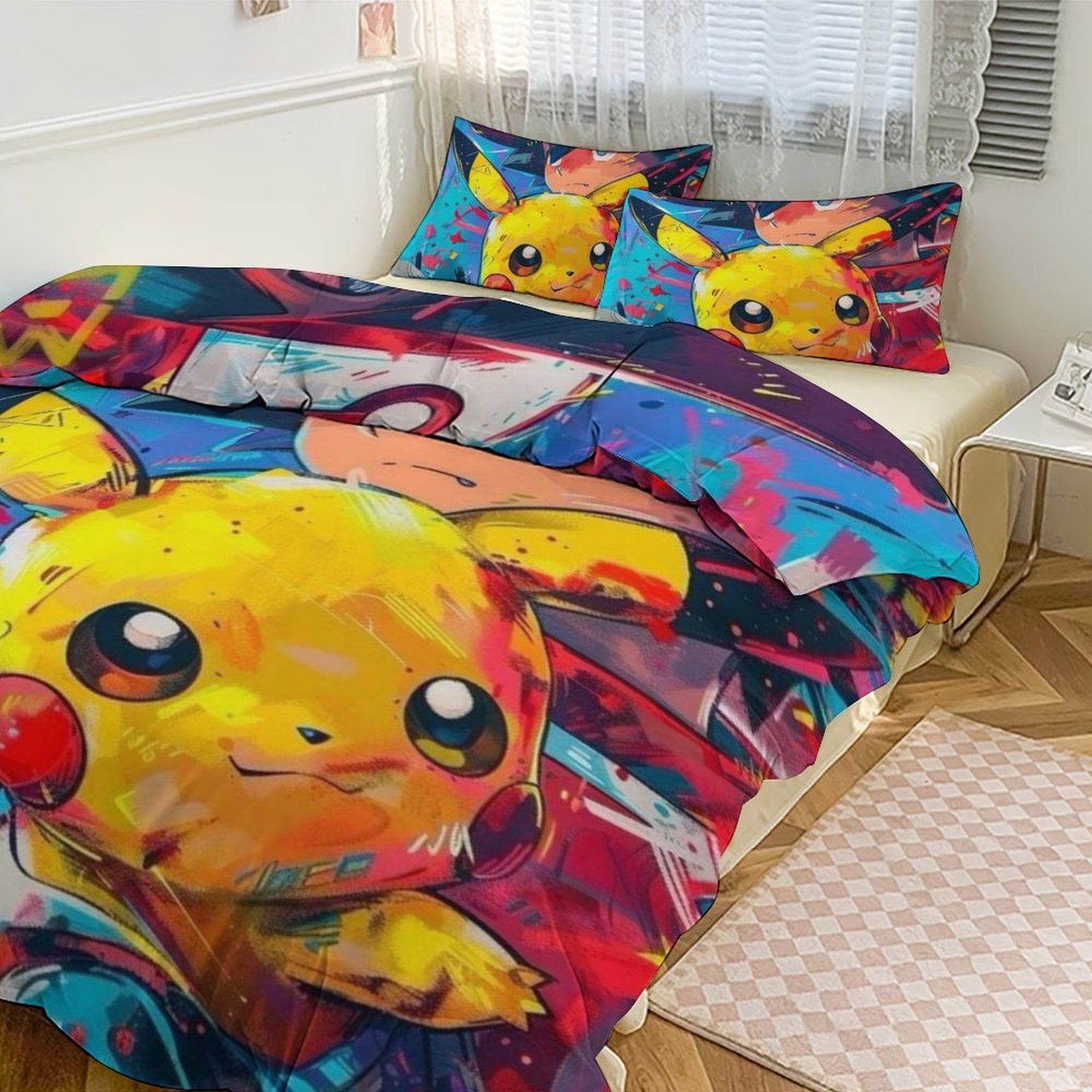 Twin Size Pokemon Bedding Set for Kids Contains One Duvet Cover and two ...