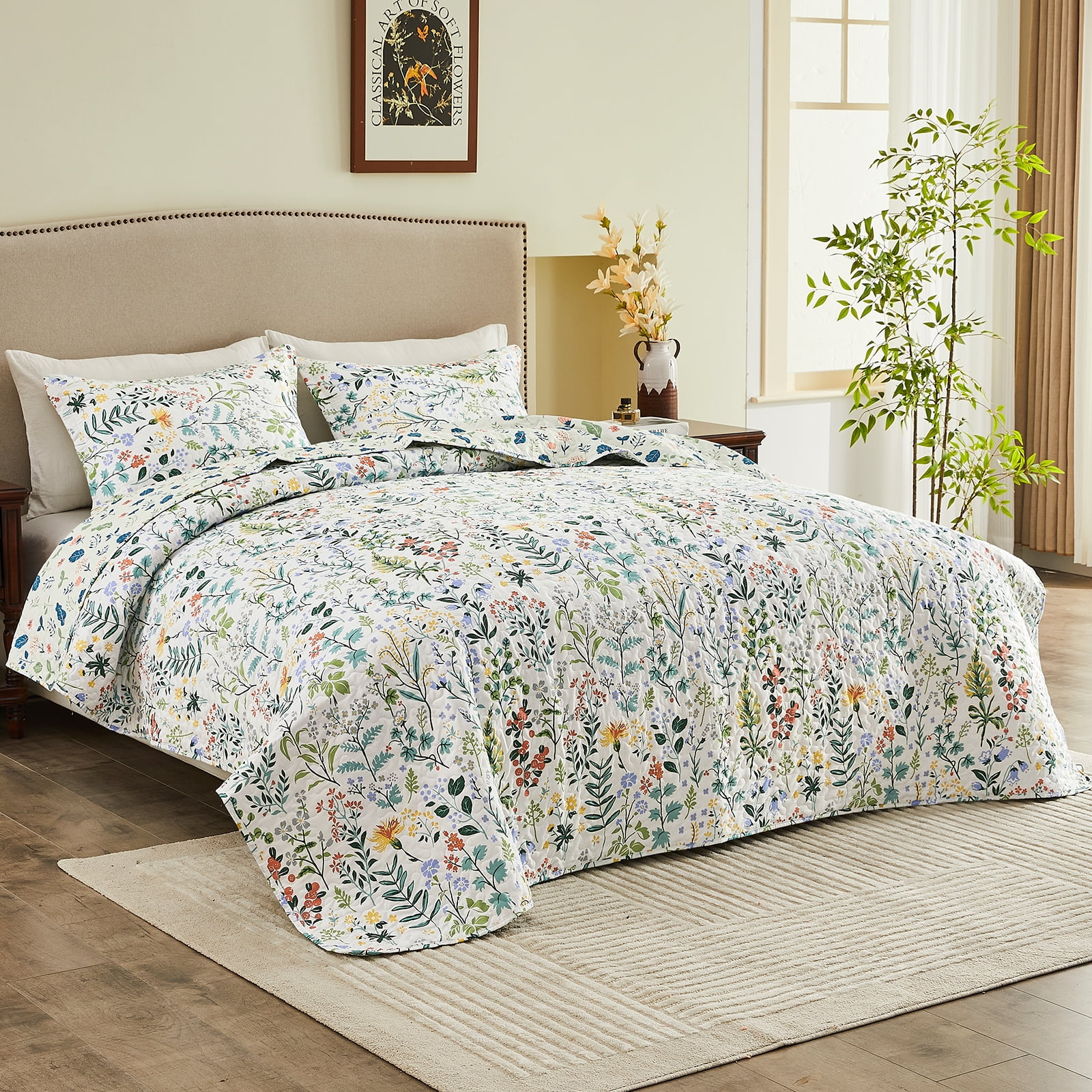 Twin Size Quilt Set, 2-Piece Soft Warm Lightweight For All Season Quilt ...