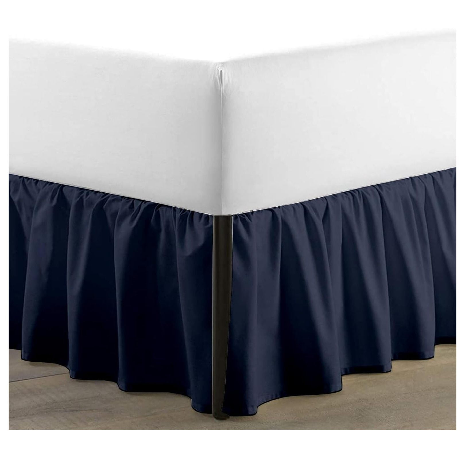 - Twin Size Ruffled Bed Skirt with Split Corners - 18 Inch Drop Dust ...