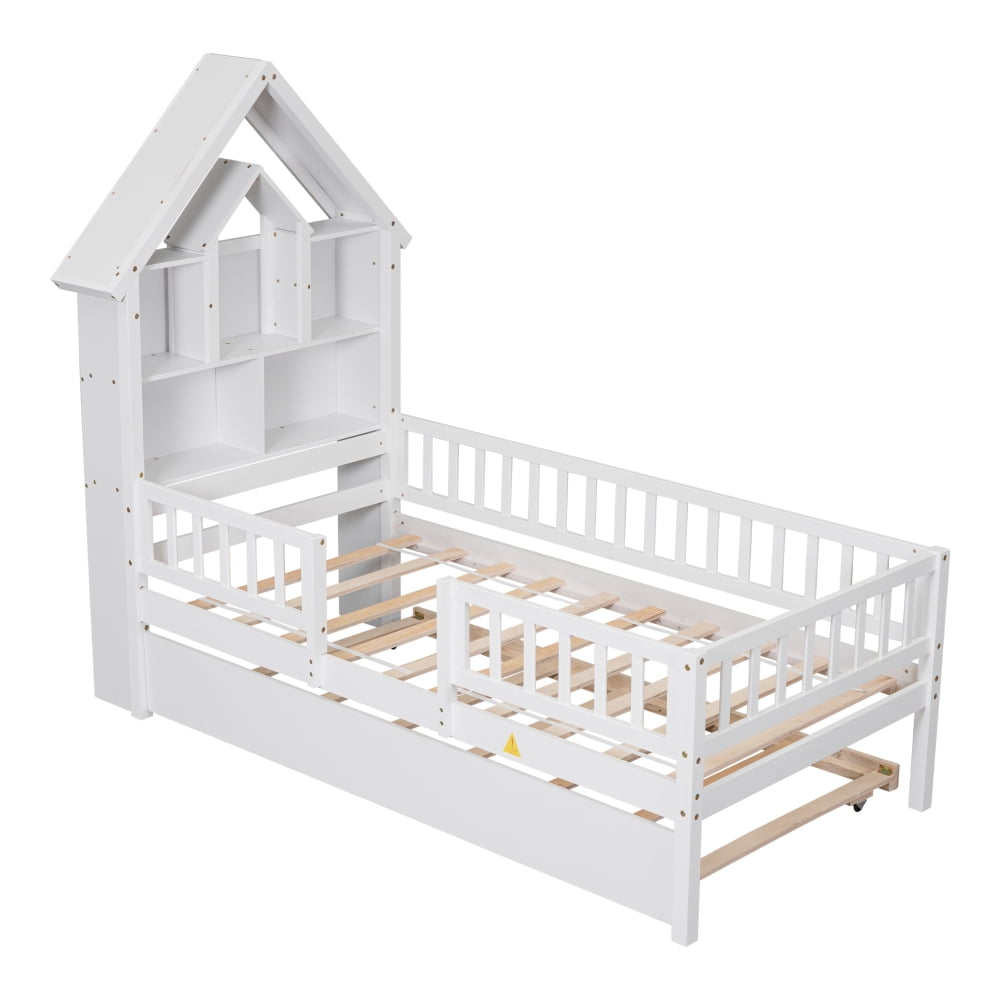Twin Size Tent-Shaped Wood Platform Bed Frame with House Shaped ...