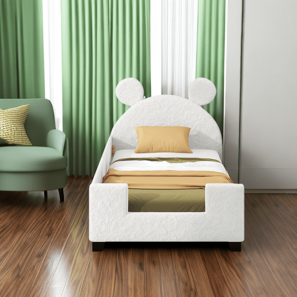 Twin Size Upholstered Daybed, Teddy Fleece Upholstered Daybed with ...