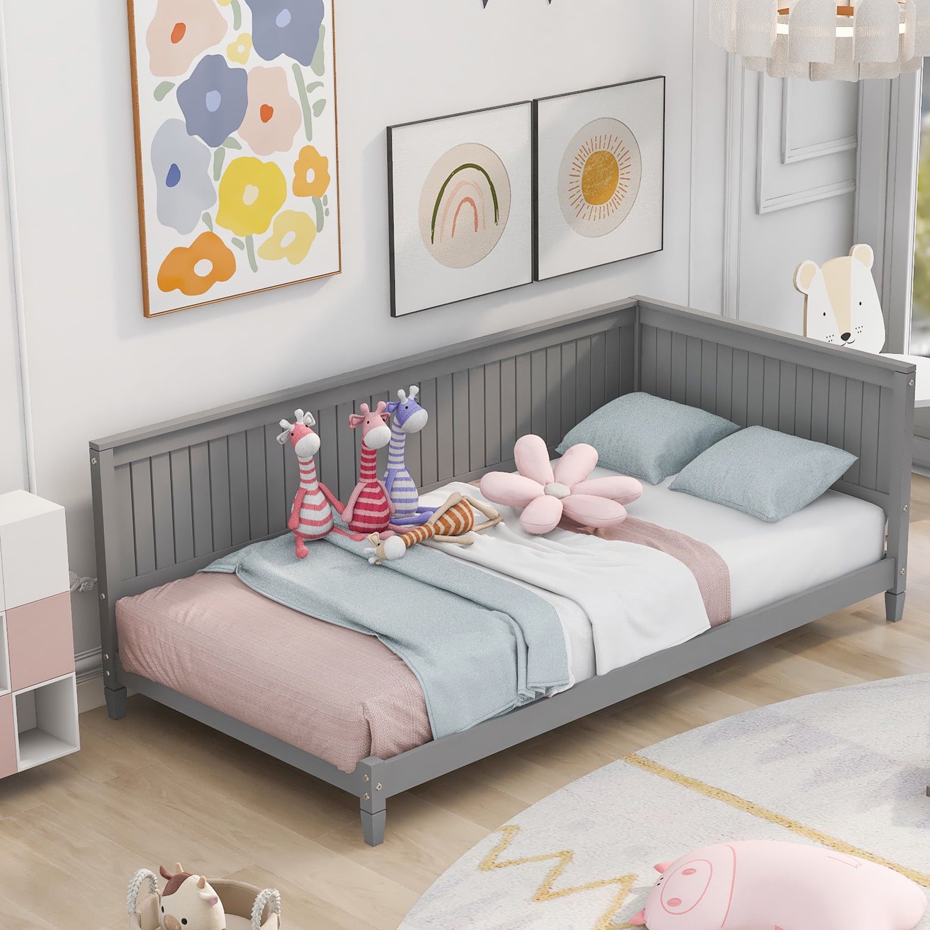 Twin Size Wood Daybed/ Bed Gray - Classic Design With Extra Support ...