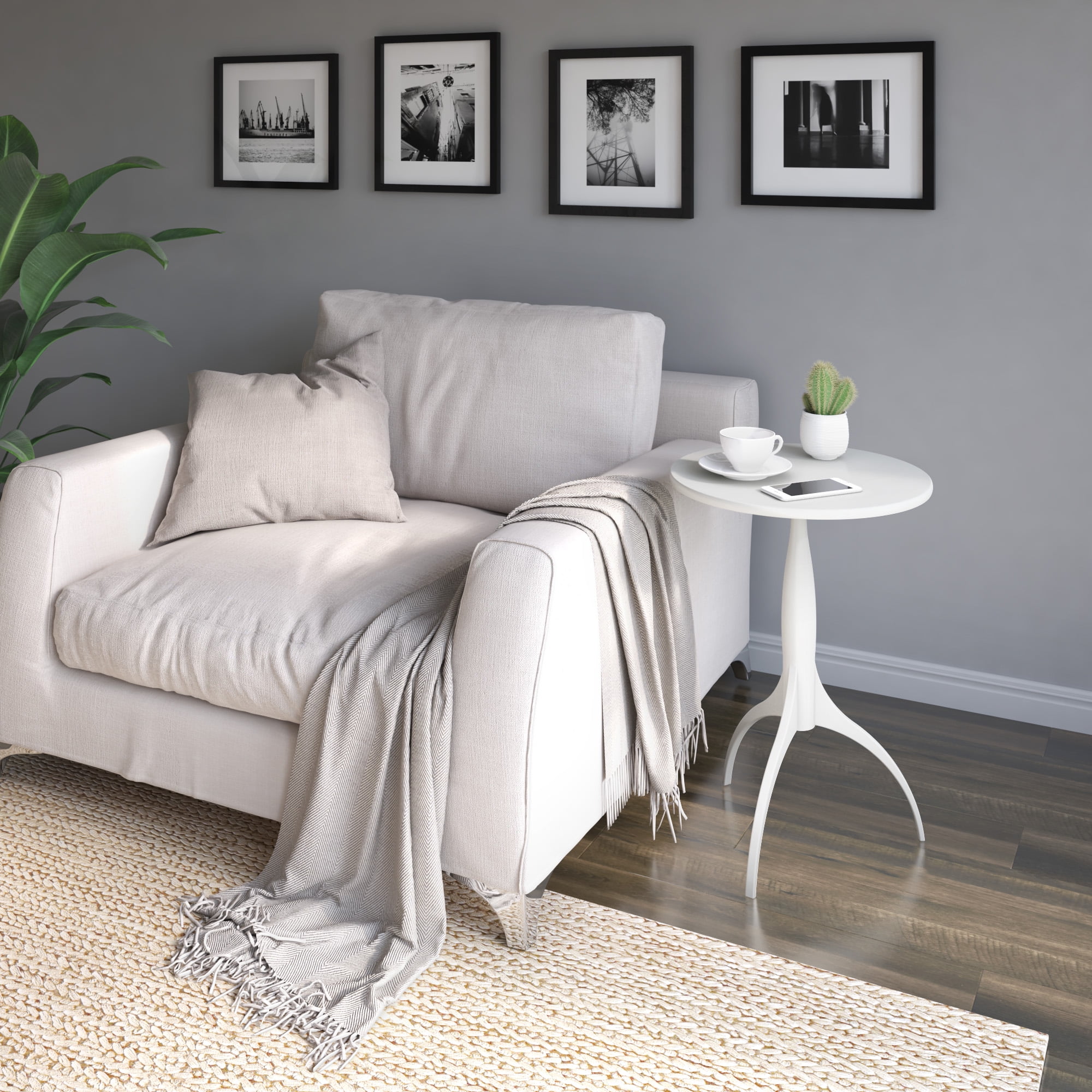 Twin Star Home Round Drink End Table - Modern Design - Walmart.com