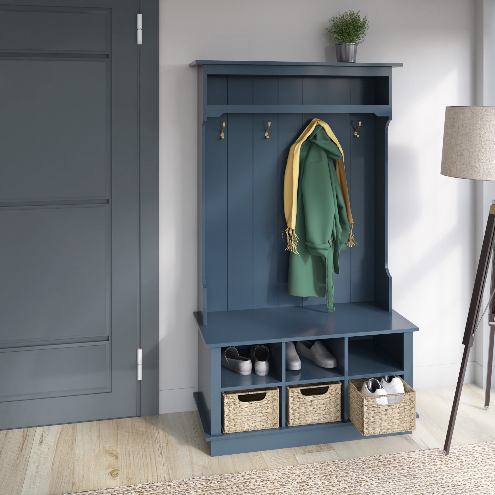 Twin Star Home 40" Hall Tree with Open Storage and Included Baskets ...