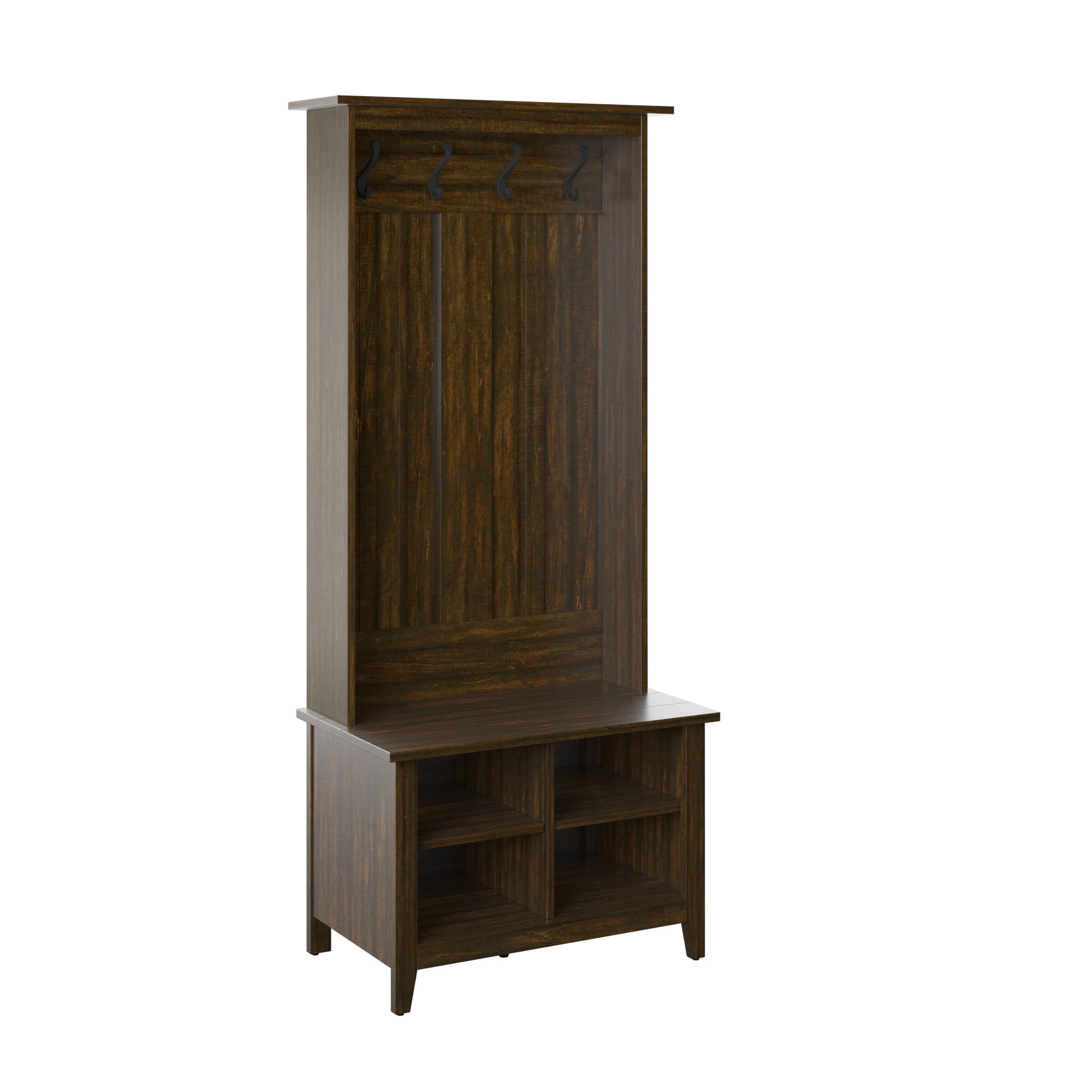 Twin Star Home Modern Farmhouse Hall Tree with Storage Bench - Walmart.com