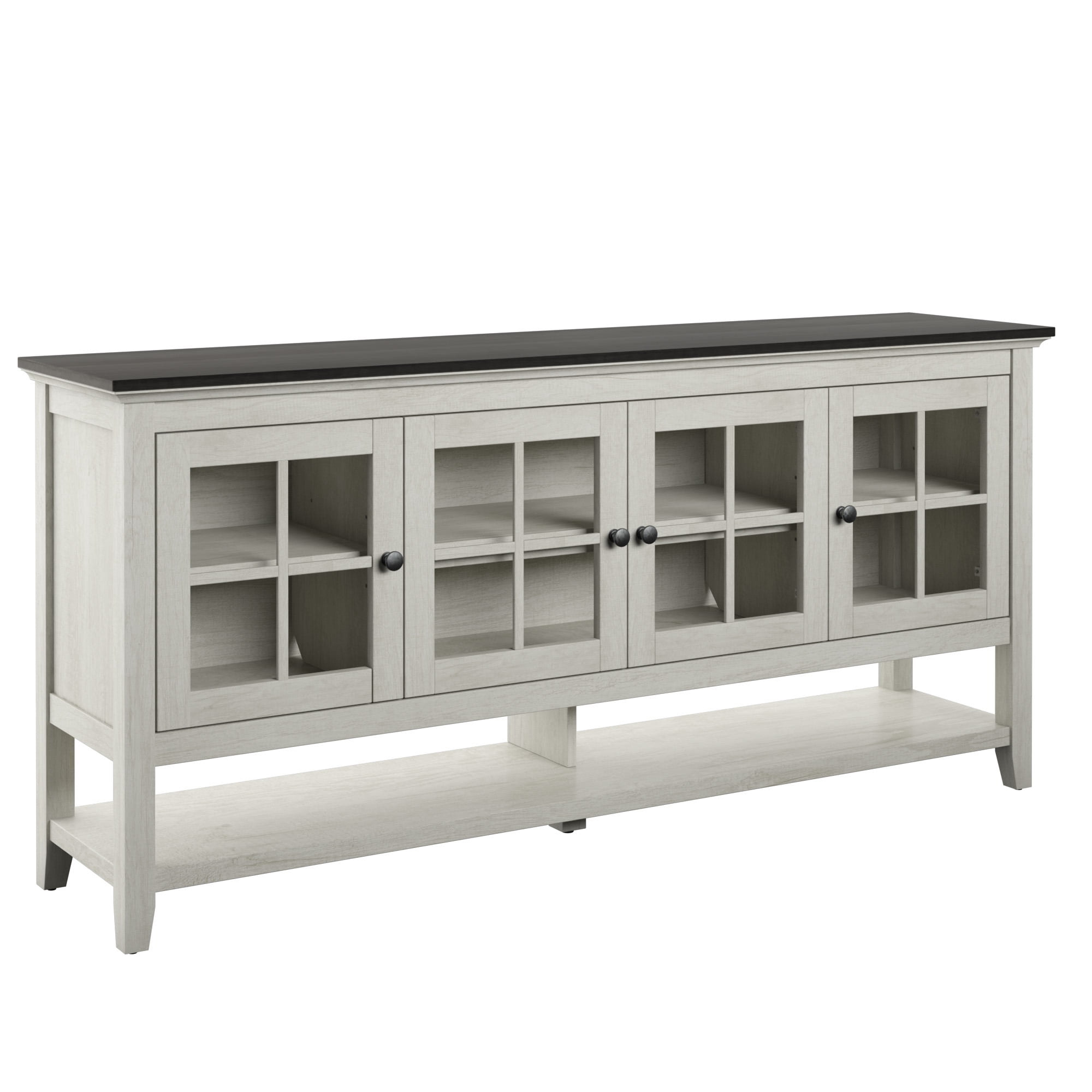 Twin Star Home Modern Farmhouse Sideboard with Glass Doors - Walmart.com