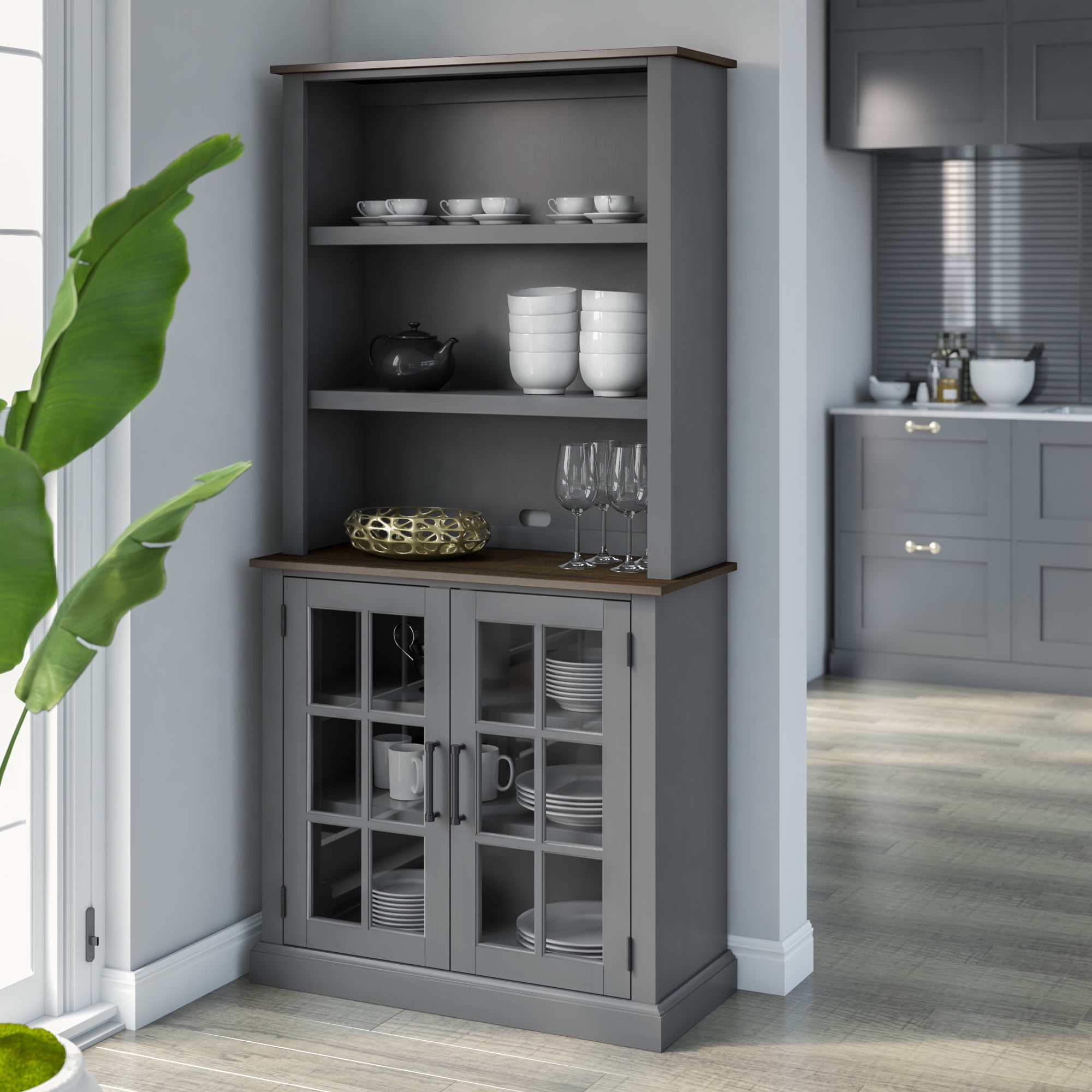 Twin Star Home Traditional Hutch for Kitchen and Dining Spaces ...