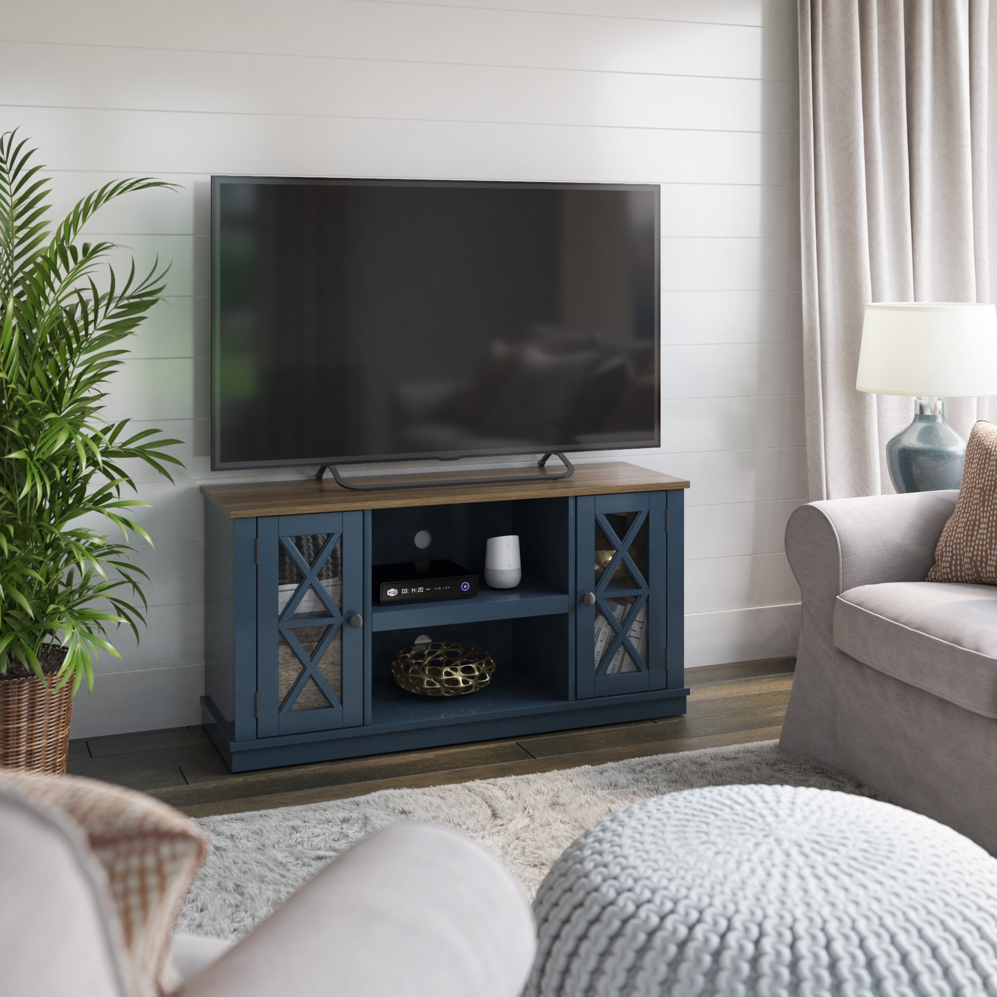 Twin Star Luxe Stanton Ridge TV Stand for TVs up to 55", Fontana Blue ...