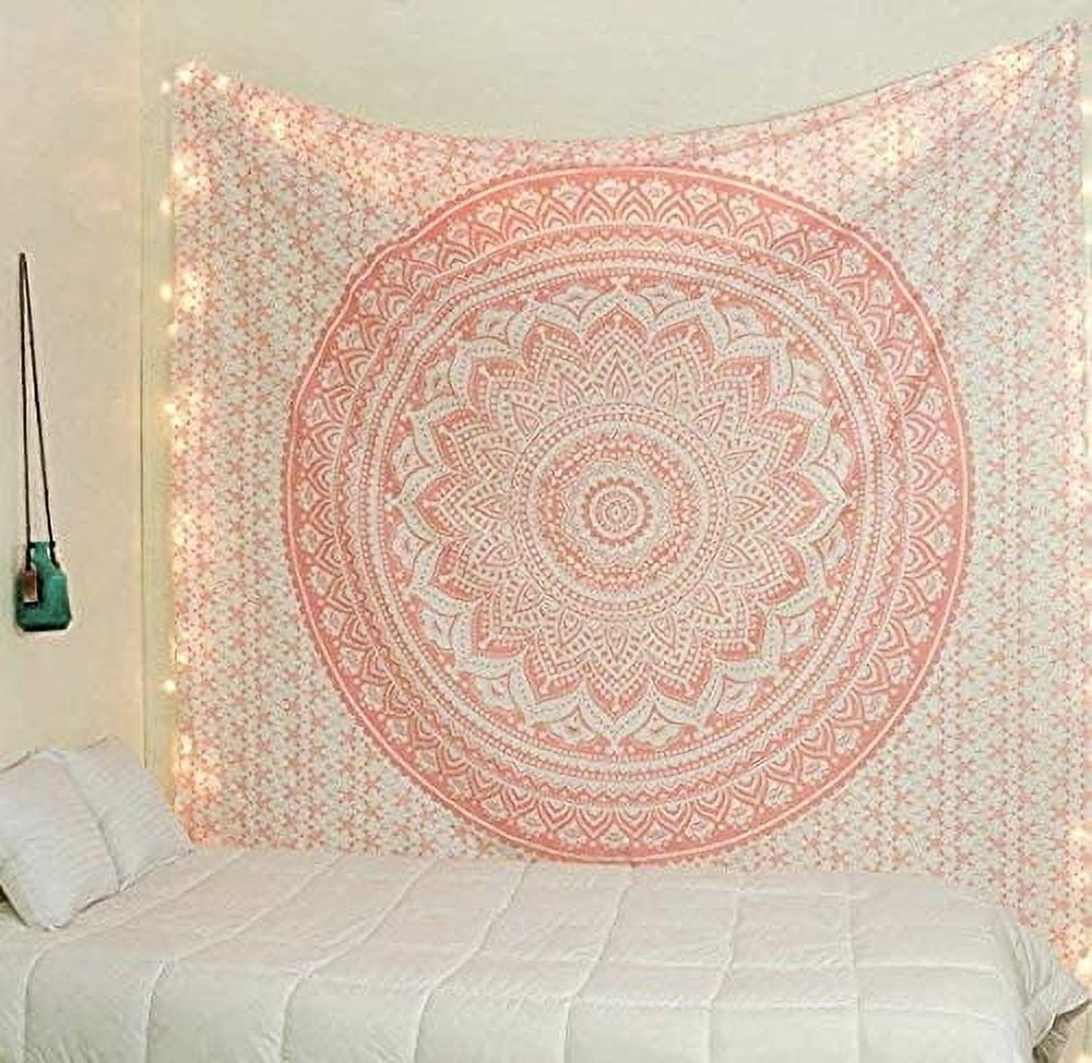 Twin Tapestry Original Coral Peach Ombre Mandala Art Hippie Wall ...