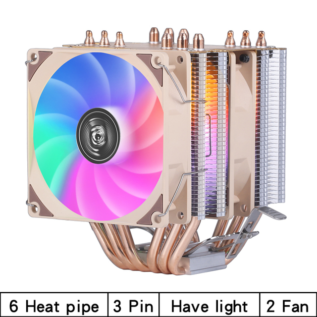 Twin Tower Type PC Air-cooled Computer PWM 6 Copper Tube Heat Sink Fan ...