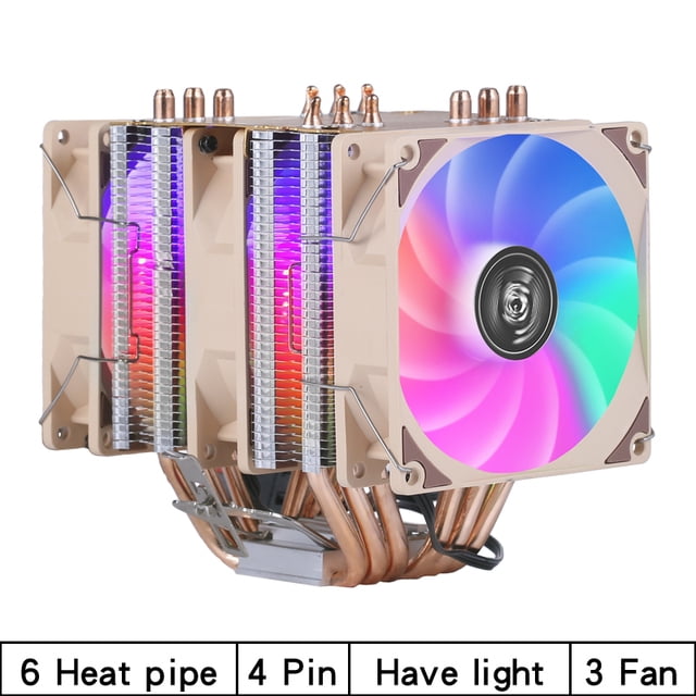 Twin Tower Type PC Air-cooled Computer PWM 6 Copper Tube Heat Sink Fan ...