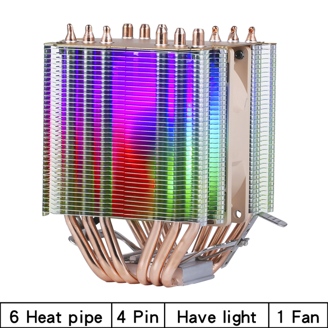 Twin Tower Type PC Air-cooled Computer PWM 6 Copper Tube Heat Sink Fan ...