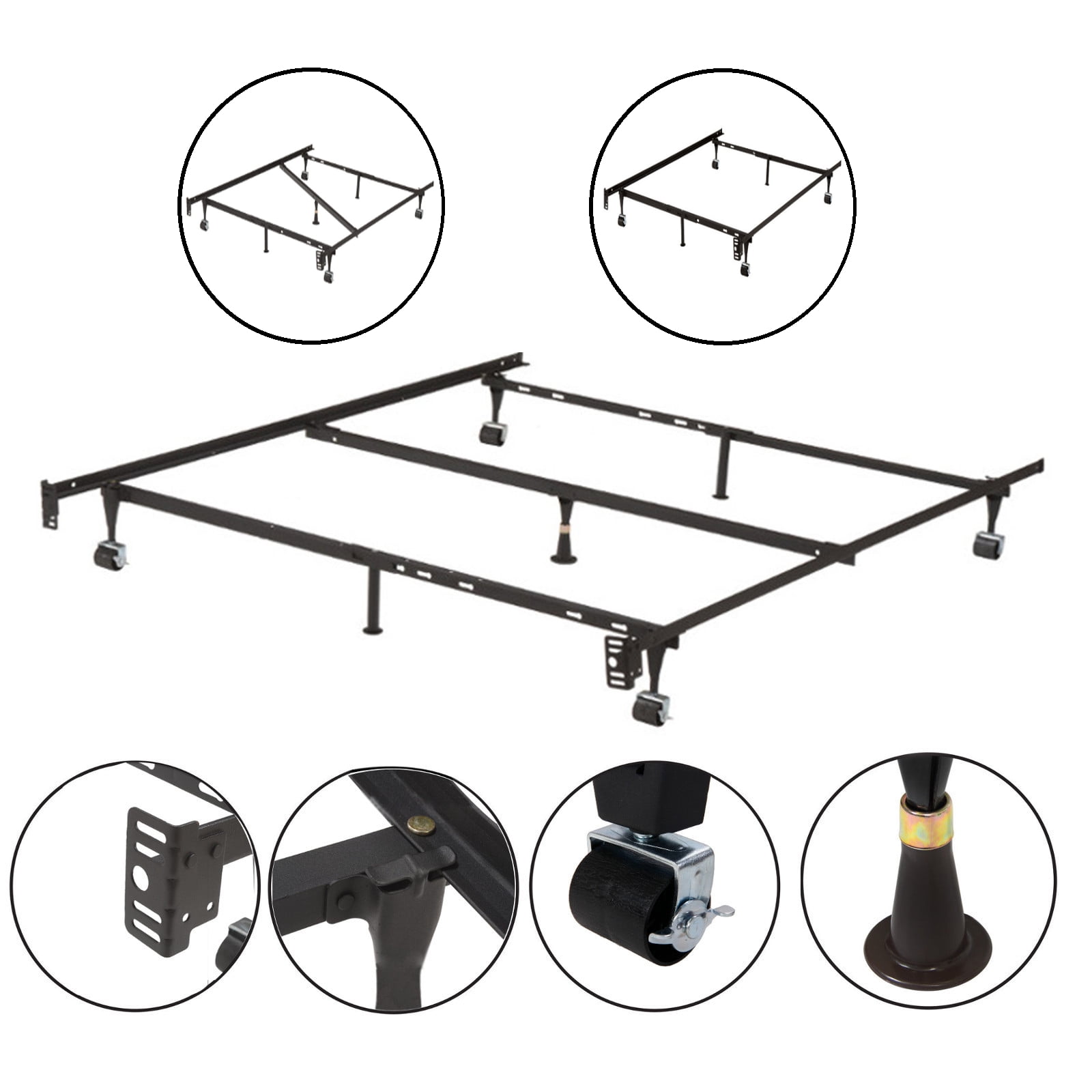 Adjustable Heavy Duty Steel Bed Frame, Full Size, Twin/Twin XL/Full ...