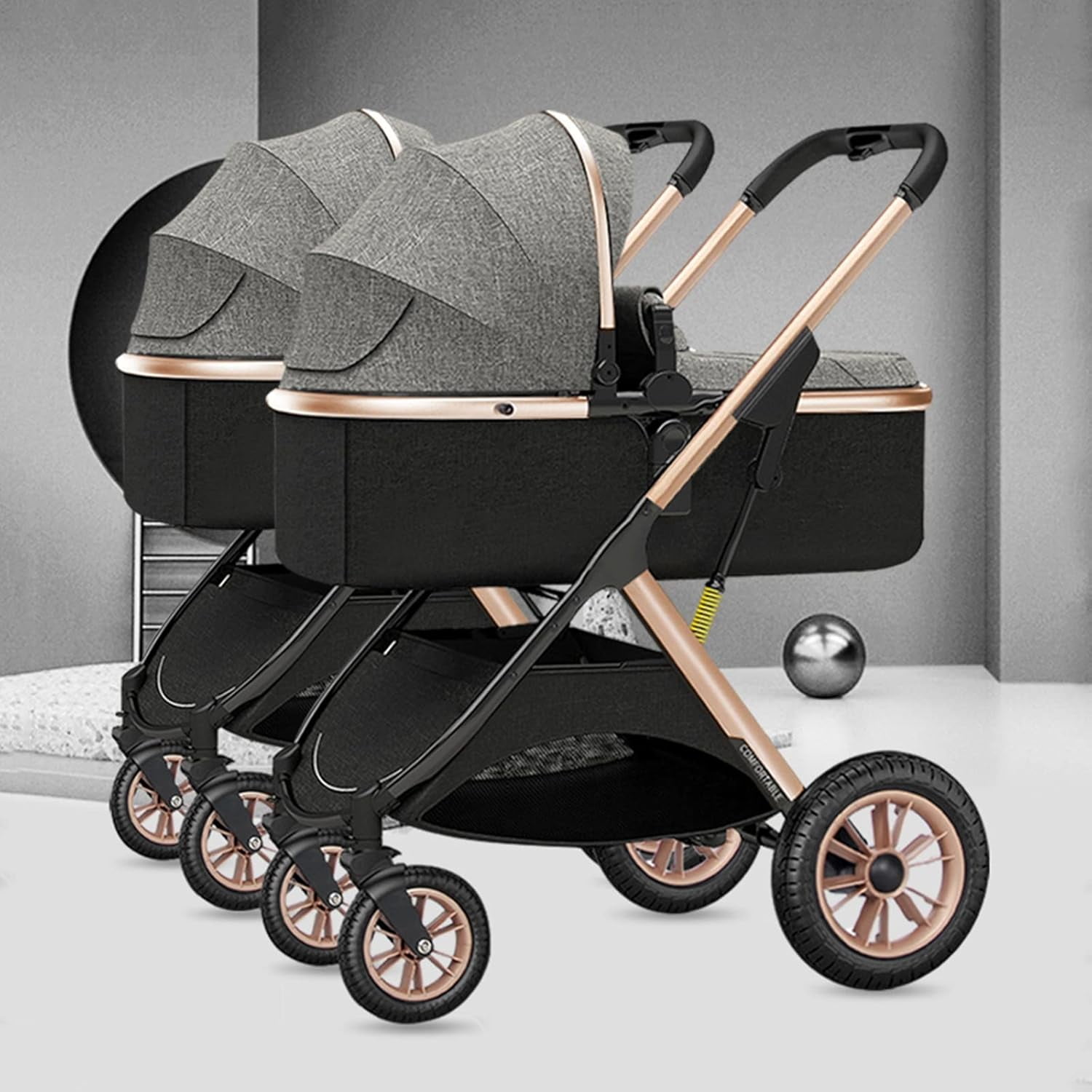 Twin Baby Umbrella Pram, Foldable Tandem, Detachable Strollers ...