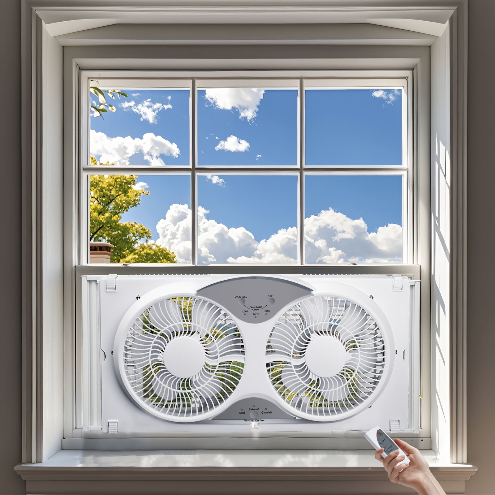 [Twin Window Fan] 2-Speed 9" Twin Window Fan | Expandable Dual Window ...
