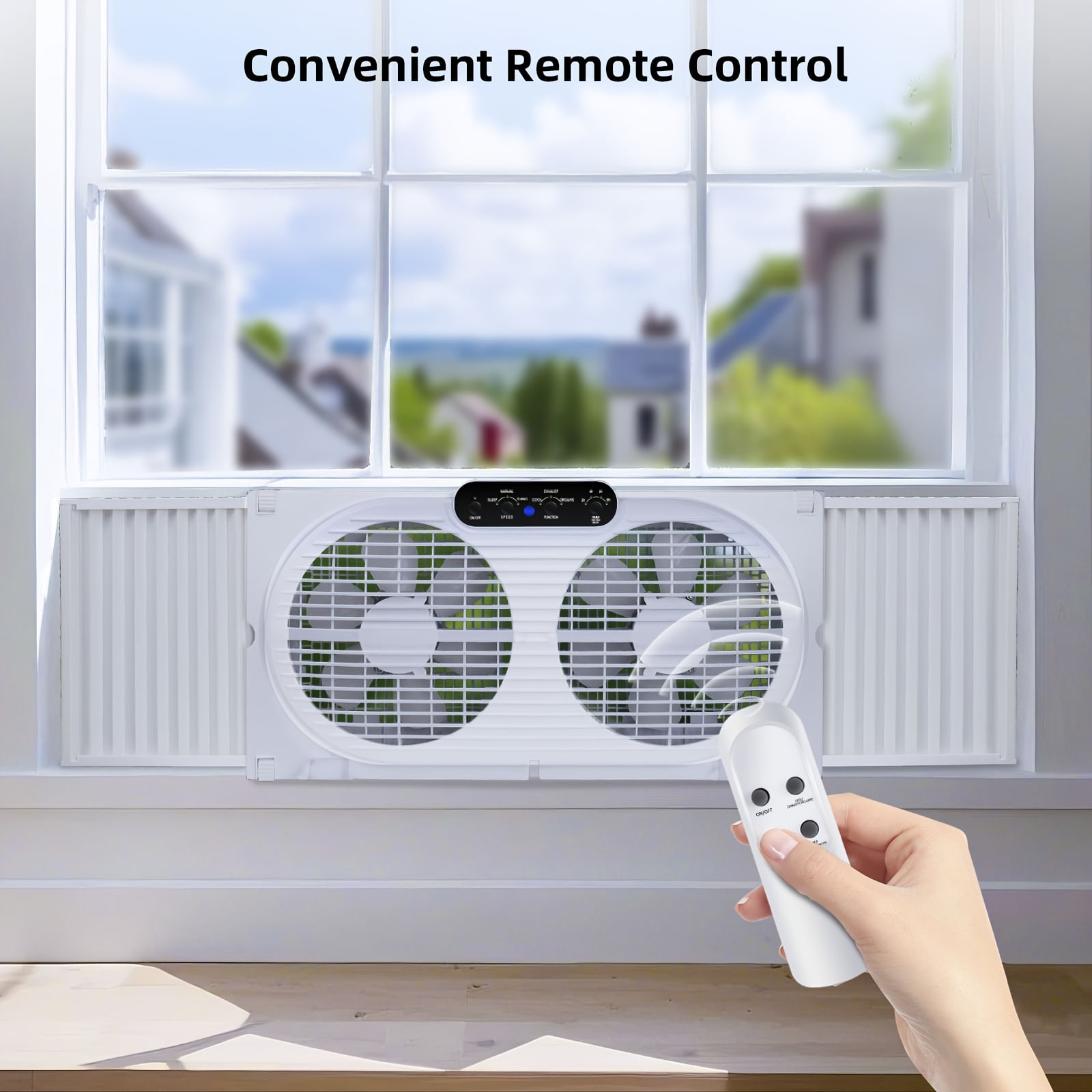 Twin Window Fan with Remote, 9-Inch Blades Reversible Airflow ...
