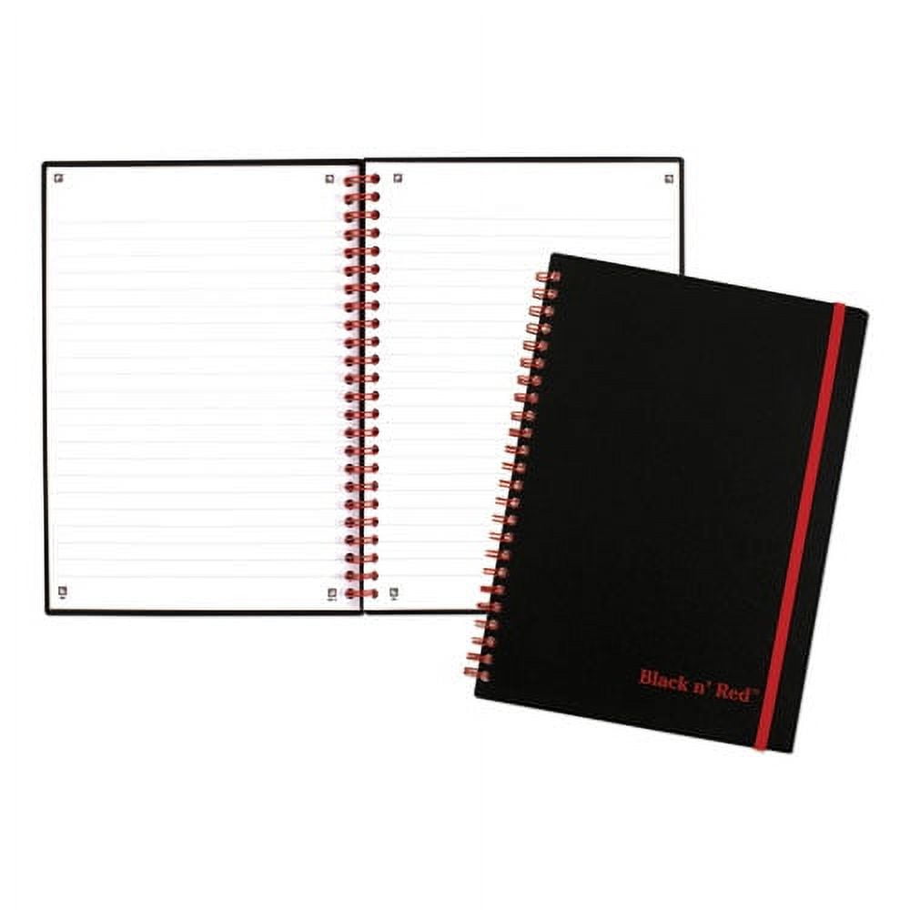 Twin Wire Poly Cover Notebook, 1 Subject, Wide/legal Rule, Black Cover ...