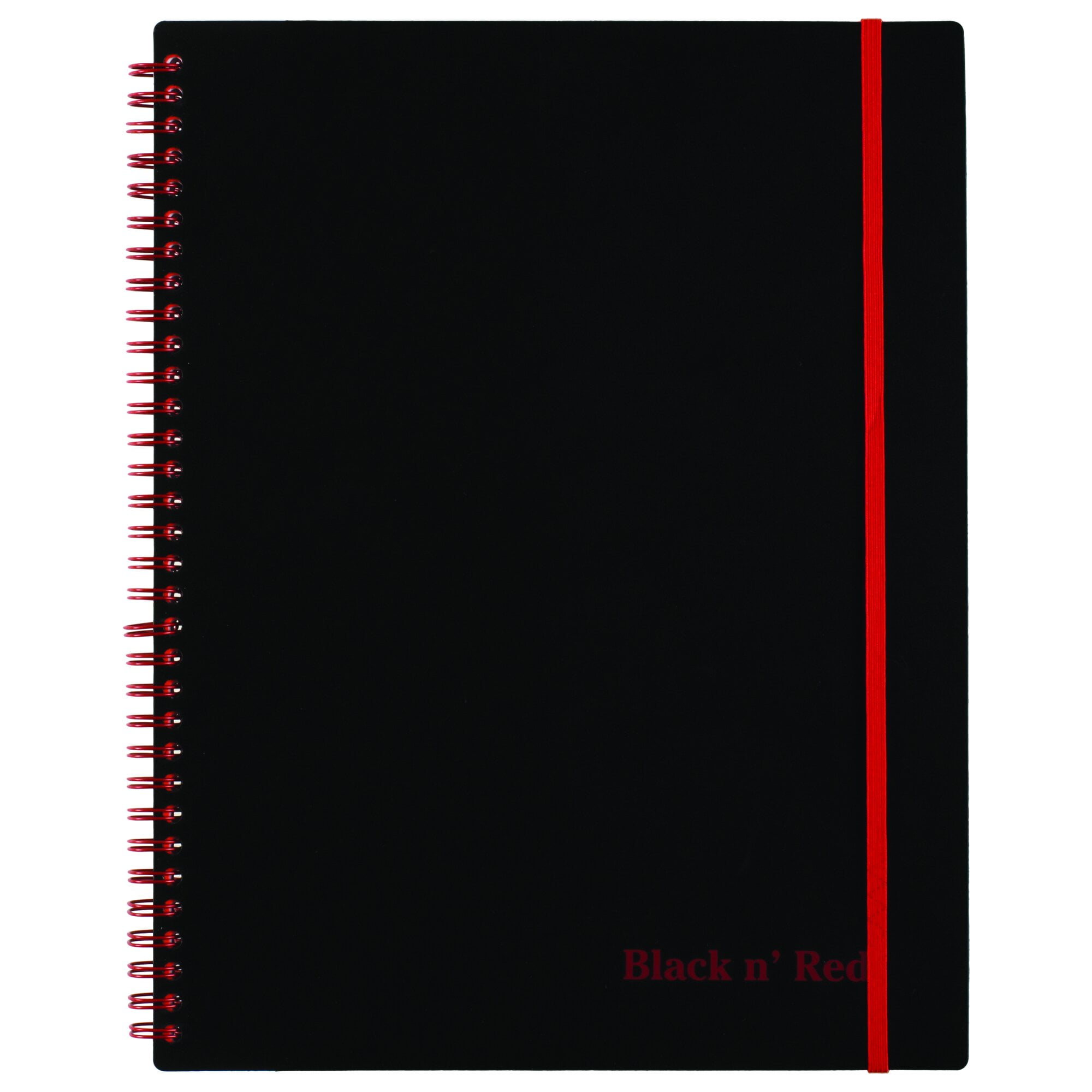 Twin Wire Poly Cover Notebook, Wide/Legal Rule, Black Cover, 11 x 8.5 ...