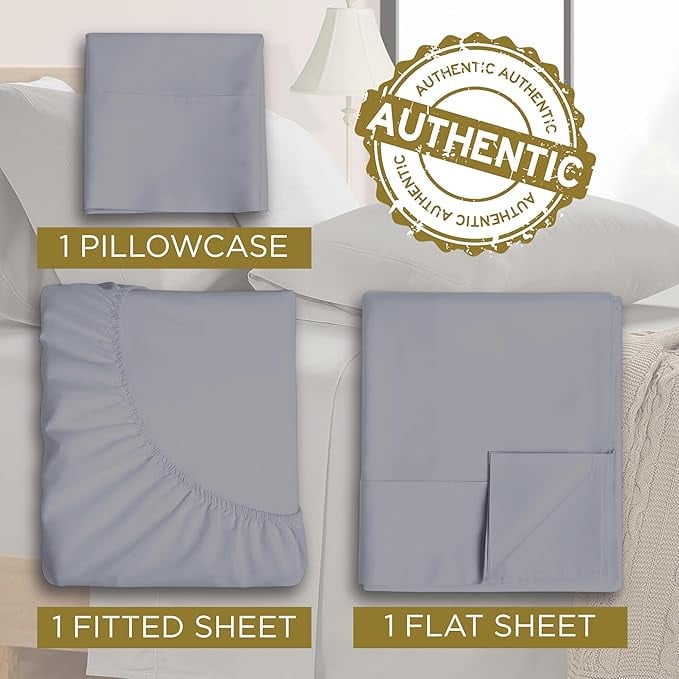 Twin XL 100% Microfiber Double Brushed Sheet Set - Extra-Soft & Wrinkle ...