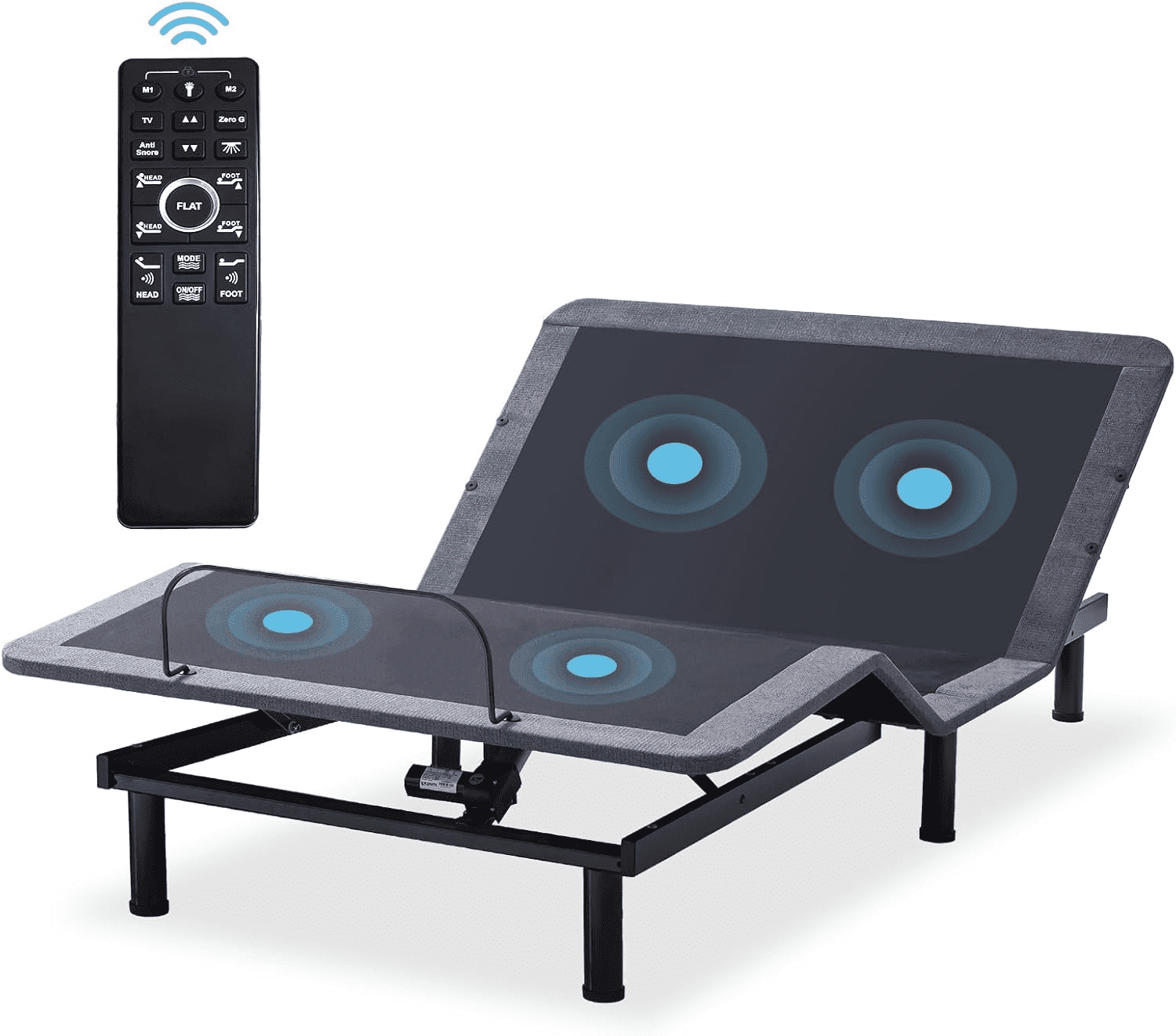 Twin XL Adjustable Bed Frame Base with Massage, Wireless Remote ...