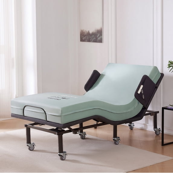 Twin XL Adjustable Bed Frame with Side Rails for Elderly Adults ...