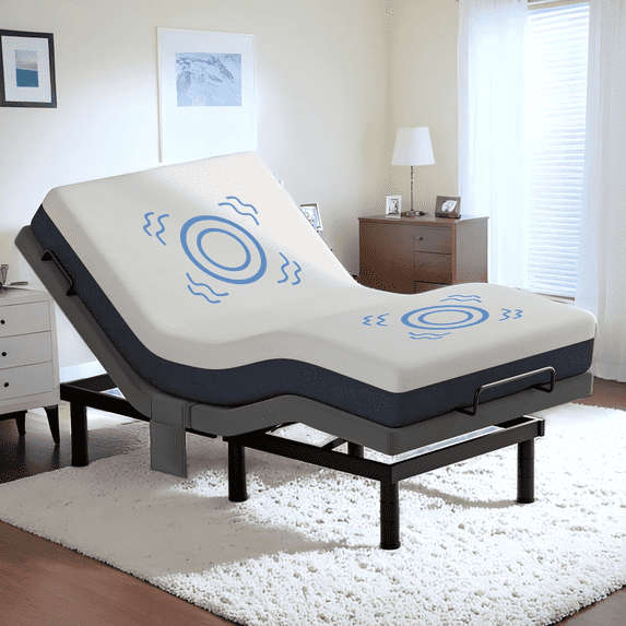 Twin XL Adjustable Bed Frame with Massage,Remote Control and Charging ...