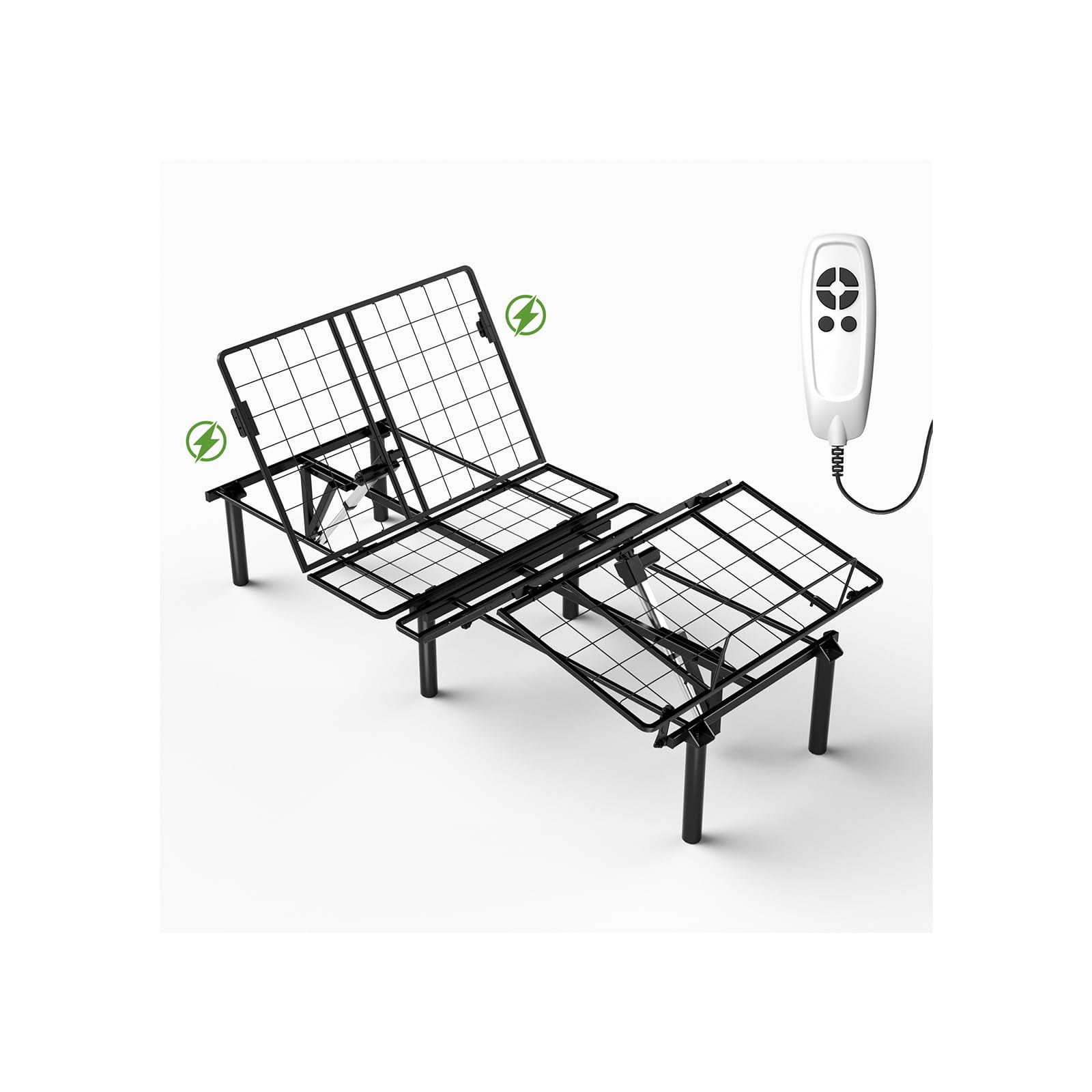 Twin XL Adjustable Electric Bed Frame, Wire Mesh Design with Wireless ...