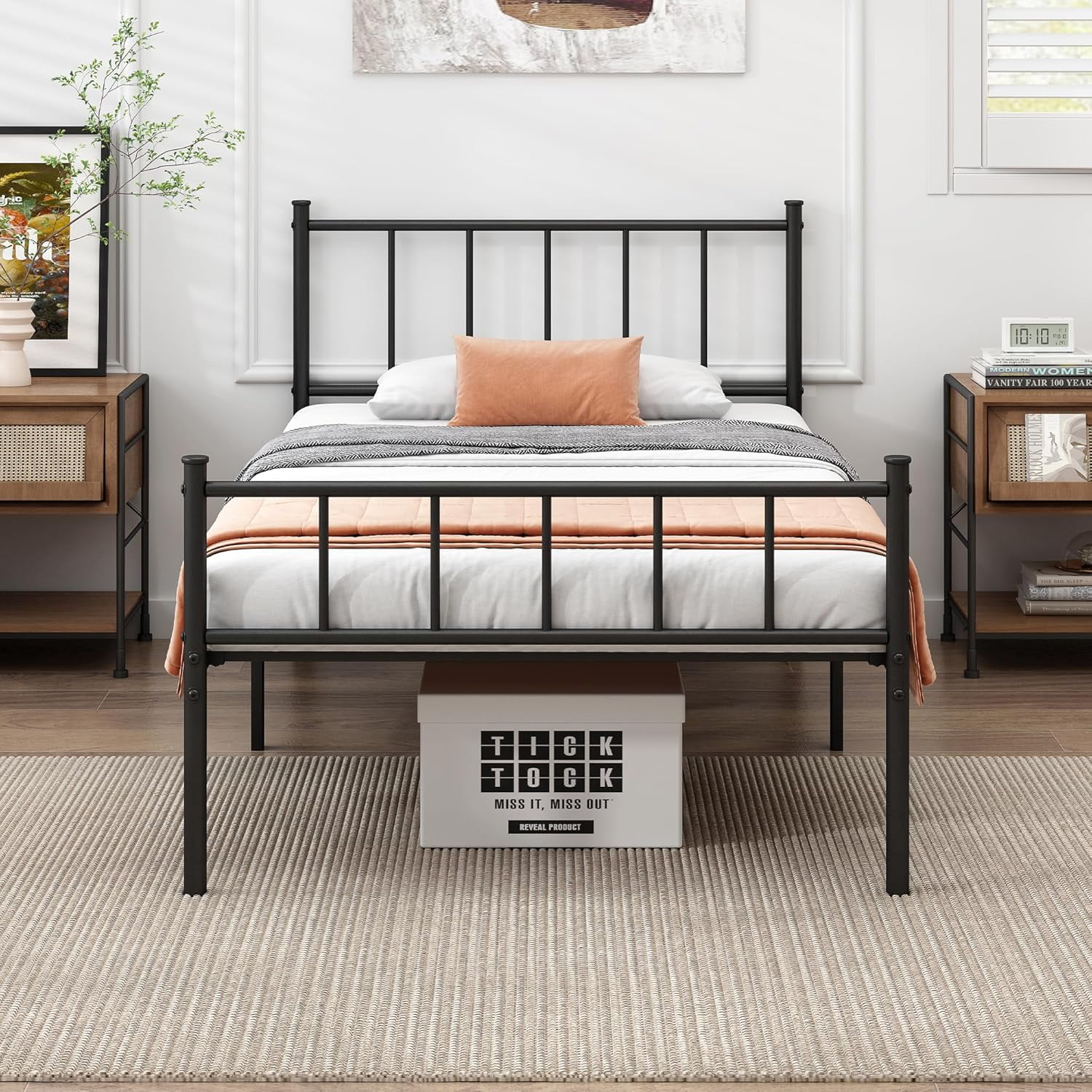 Twin XL Bed Frame-Classic Metal Platform Bed Frame,Mattress Foundation ...