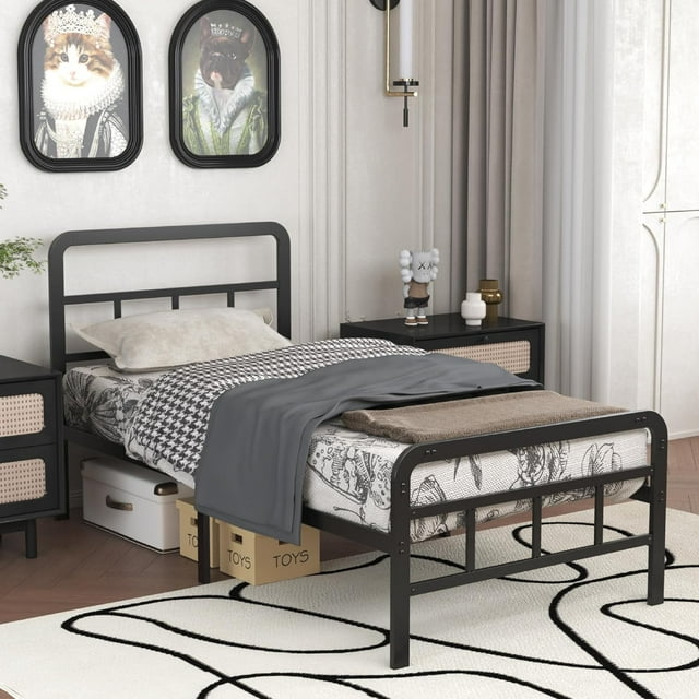 Twin XL Bed Frame with Headboard and Footboard 14 Inch, XL Twin ...