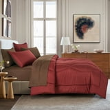 Twin XL Comforter with Sheets Set - 5-Piece Burgundy Bed in a Bag Set ...