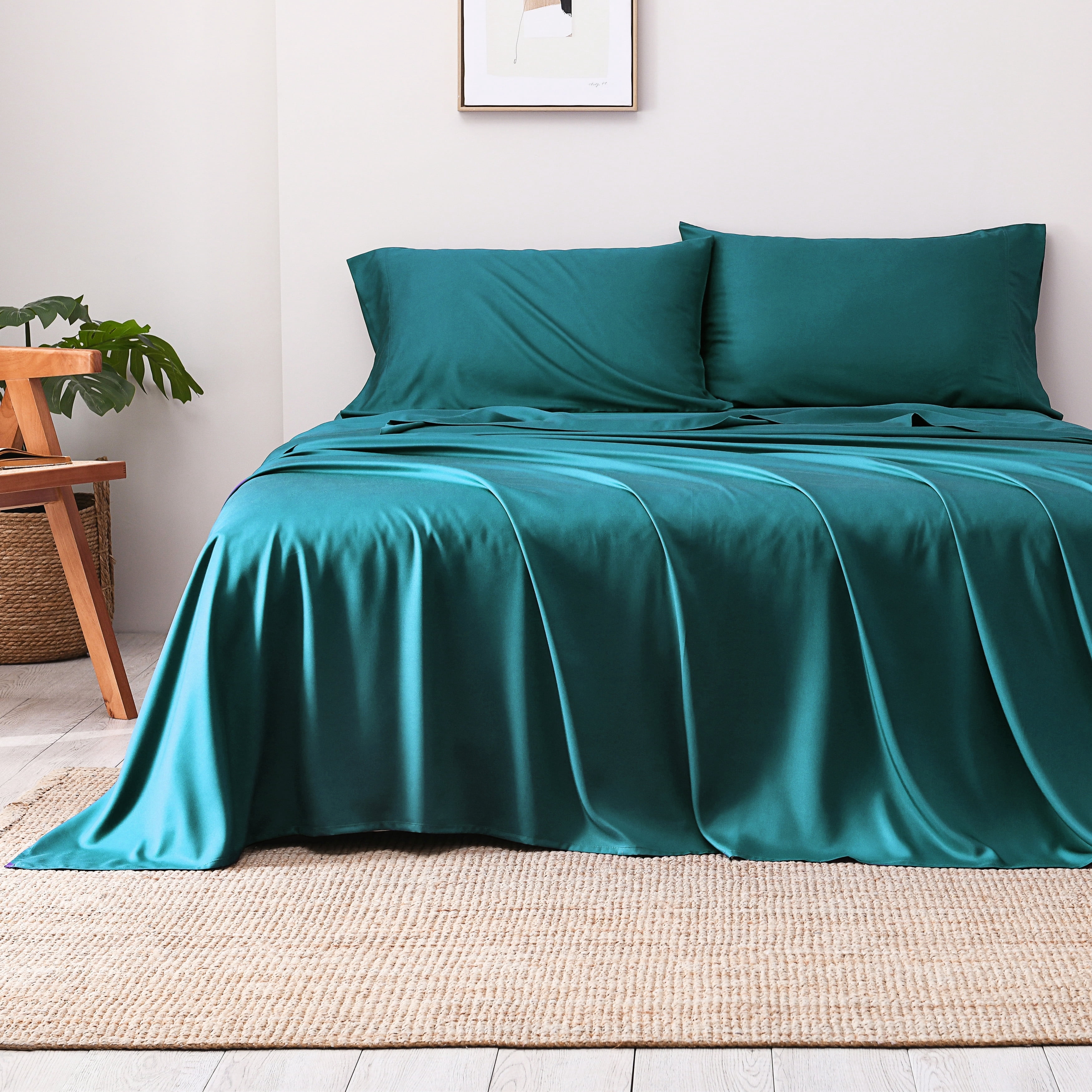 100% Viscose Derived from Bamboo Sheets Twin XL Size, Silky Soft ...