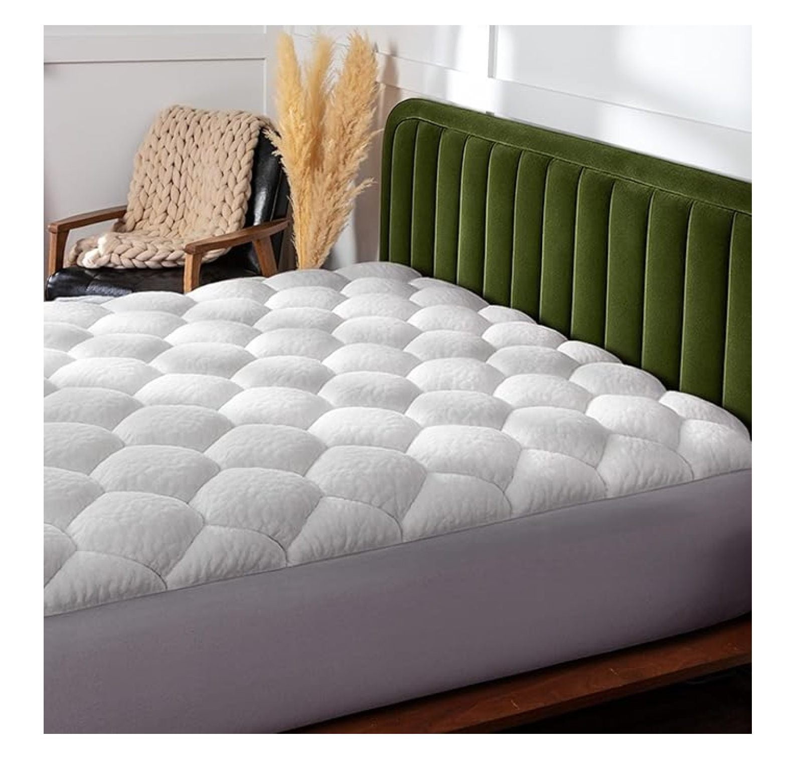 Twin XL Fiberfill Pillow Top Mattress Topper Pad - Soft Overstuffed ...