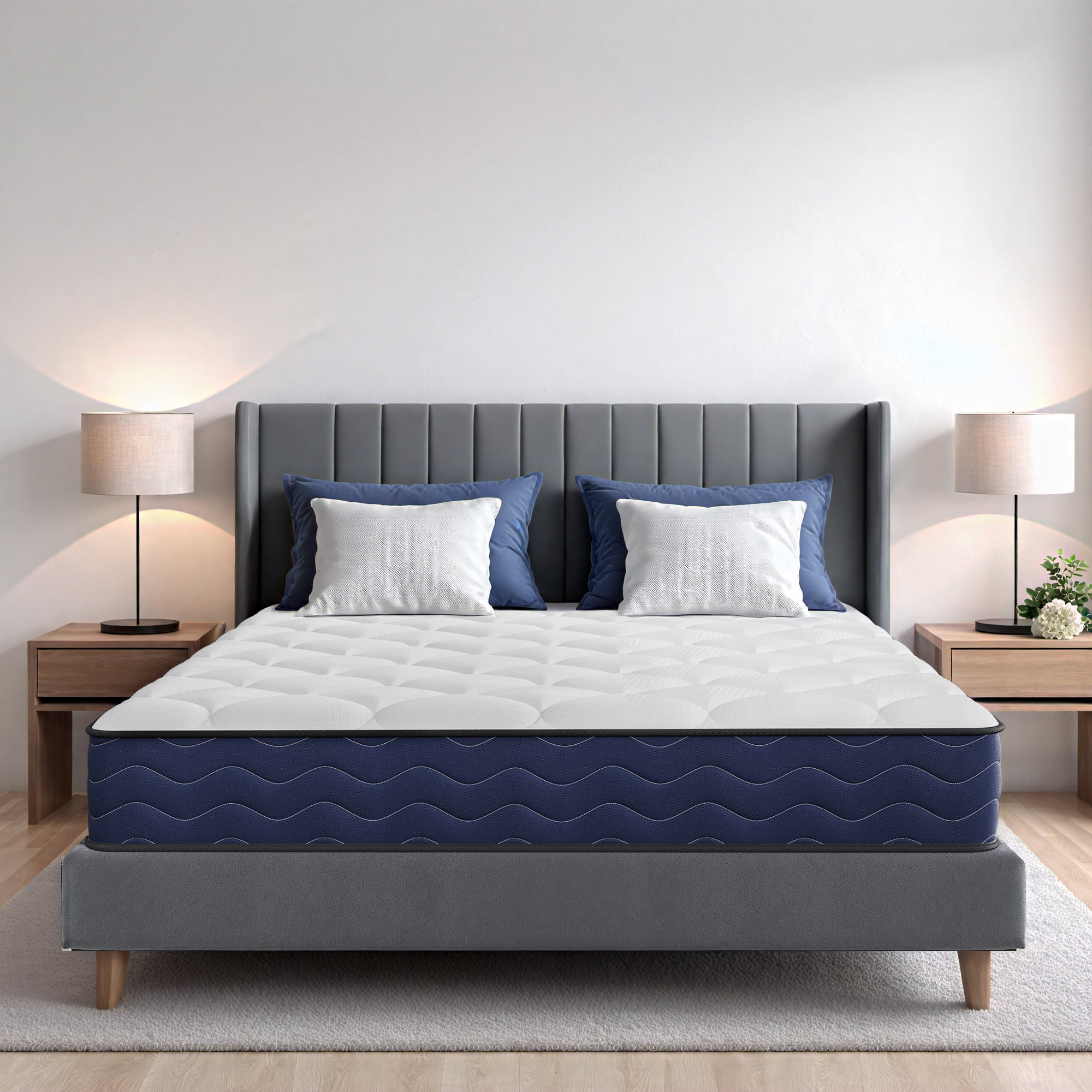 Twin XL Mattress, 10 inch Cooling Gel Memory Foam, Pocket Spring Hybrid ...