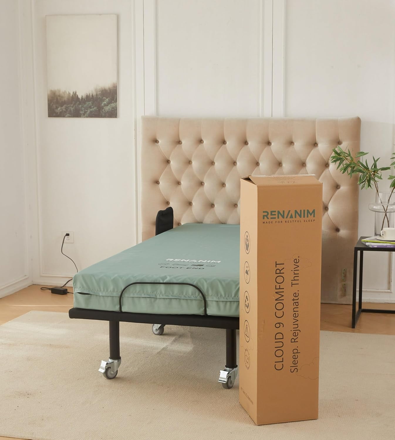 Renanim Twin XL Mattress 80 x 35 x 6 Inches Waterproof Adjustable Bed ...