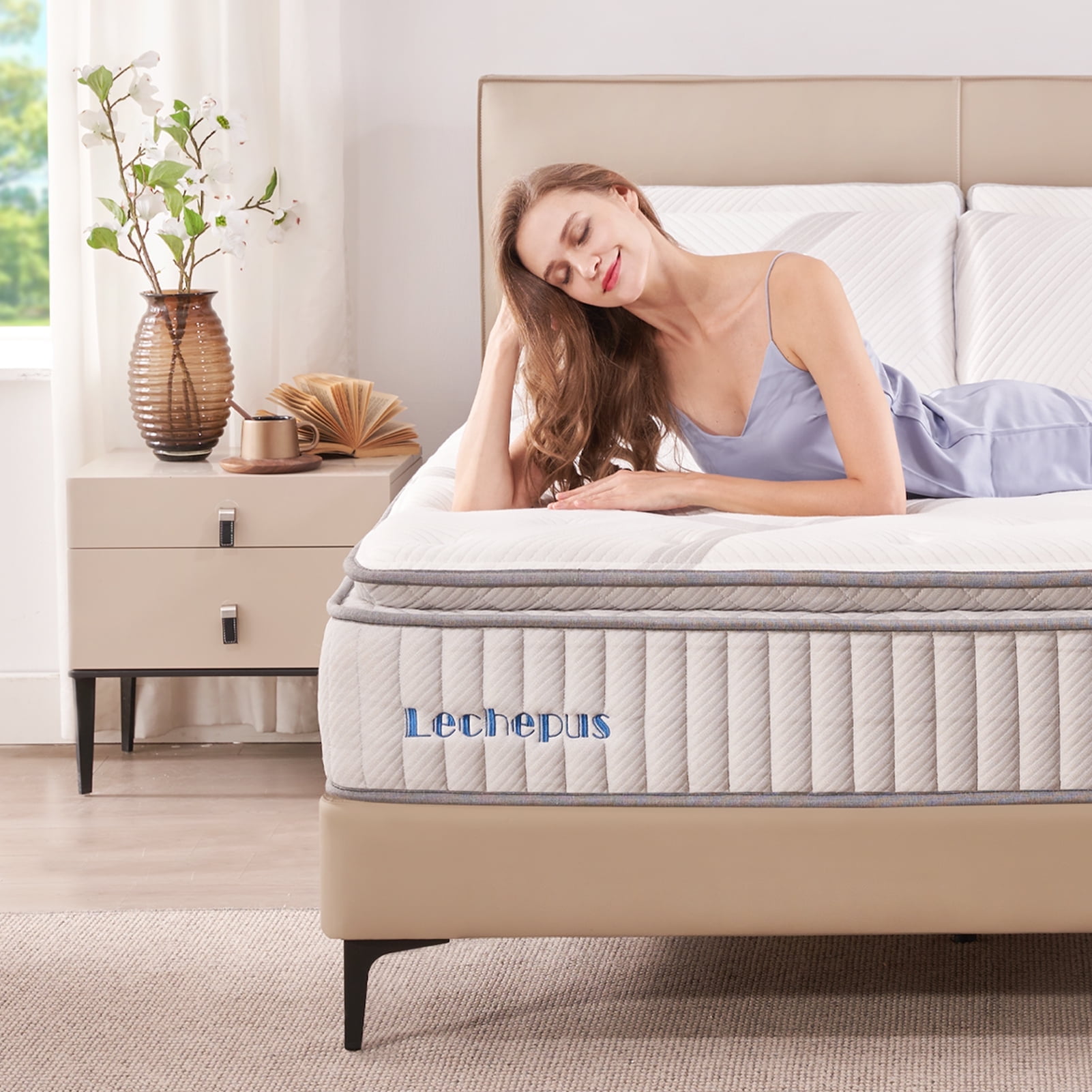 Twin XL Mattress,Lechepus 12 Inch Cooling Gel Memory Foam Hybrid ...