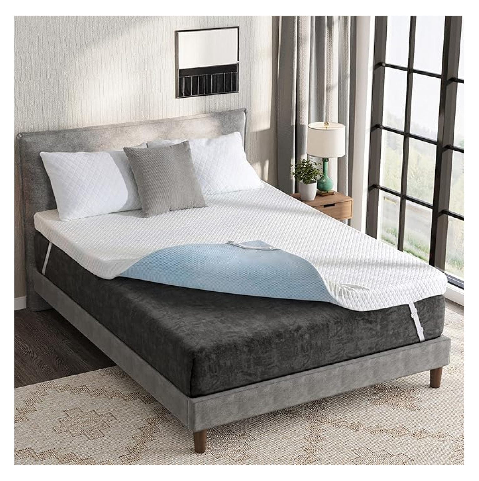 Twin XL Mattress Topper 2 Inch Gel Memory Foam, Cooling Topper with ...