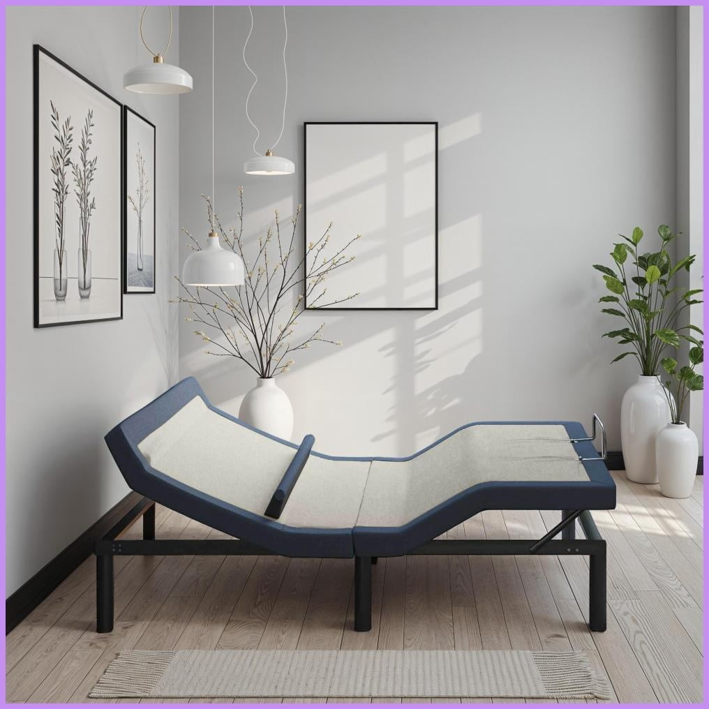 Twin XL Metal Adjustable Bed Base with Head/Foot Tilt, Lumbar Support ...