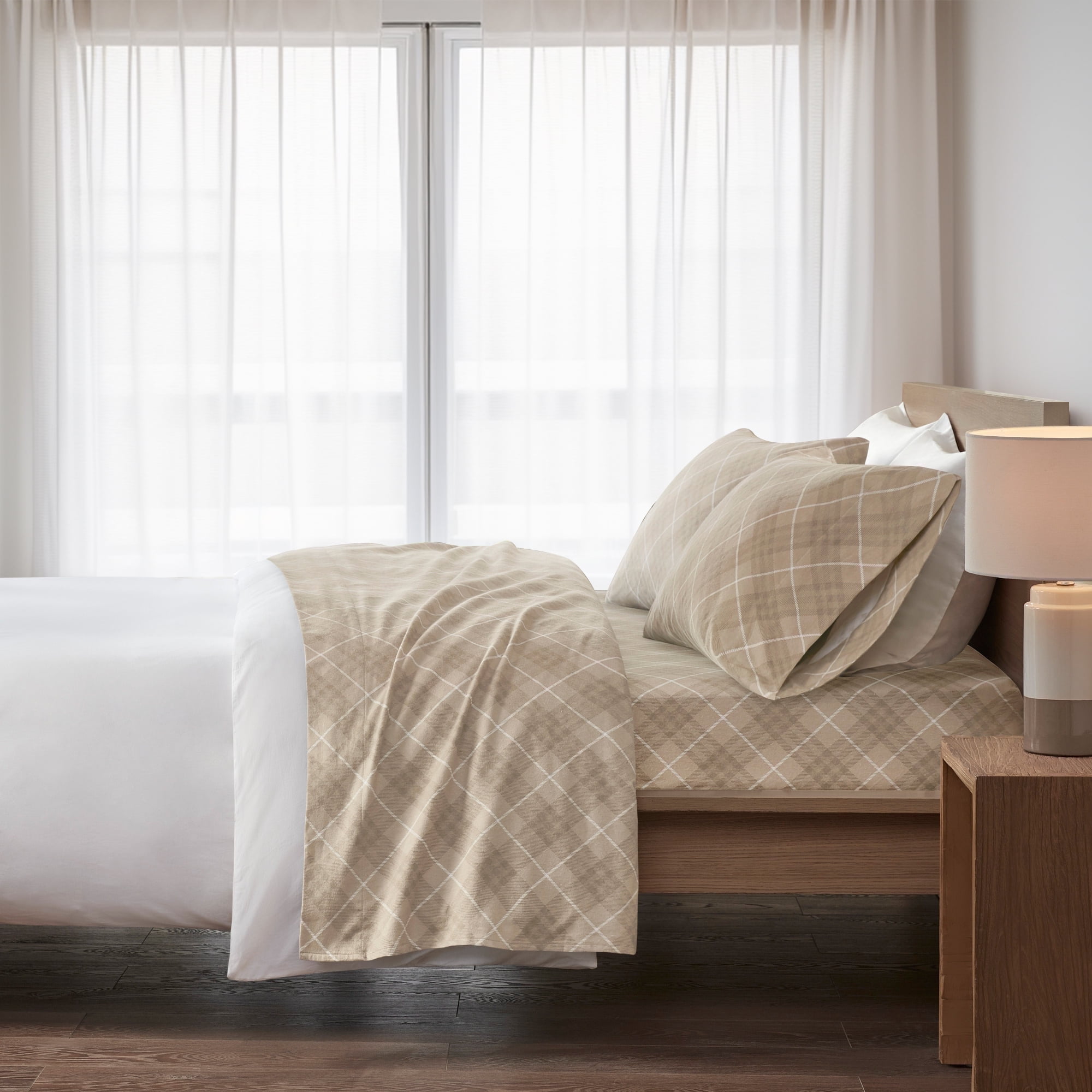 Twin XL Size Bed Sheets Set, 3-Piece Cozy Cotton Flannel Sheets Set ...