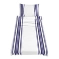Twin XL Size Colorful Stripes Sheet Sets Navy Blue Wood Texture White ...
