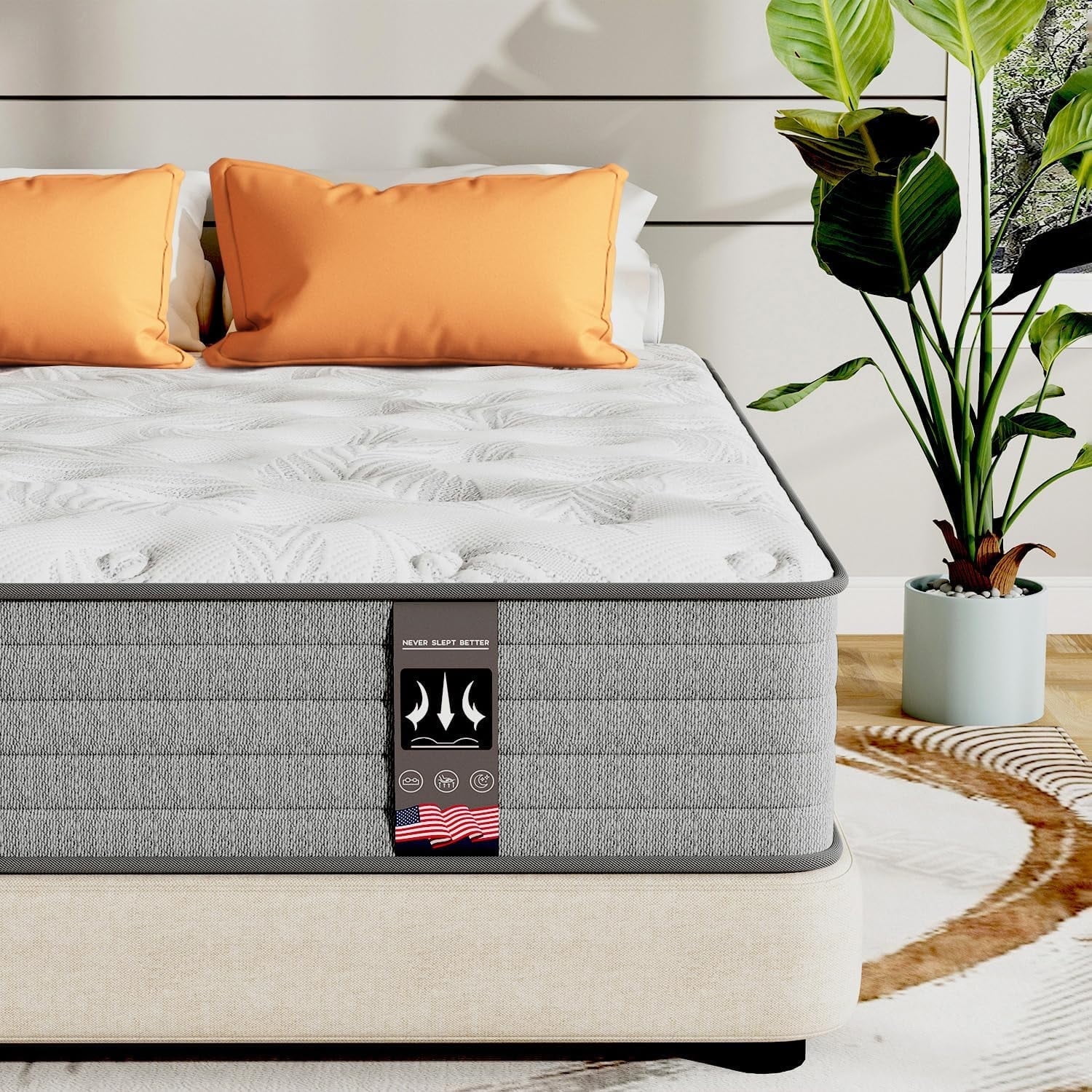 Twin XL Size Mattresses , 6V-Sermmoo 12 inch Gel Memory Foam Hybrid ...
