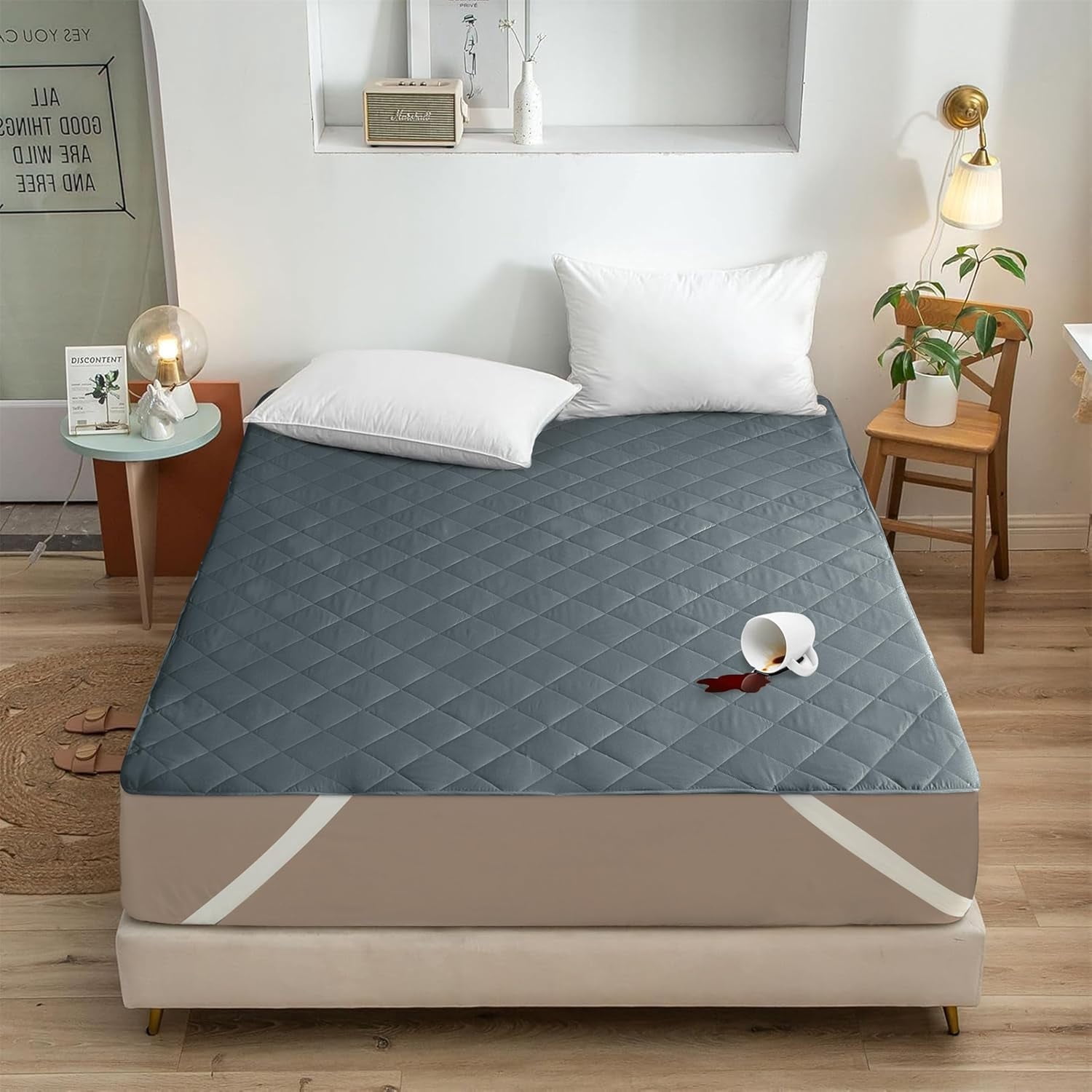 Waterproof Mattress Protector Twin XL Size Mattress Pad with Elastic ...