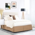 Twin XXL Size Pleated Bed Skirt, Taupe, 12 Inch Drop, 120 GSM ...