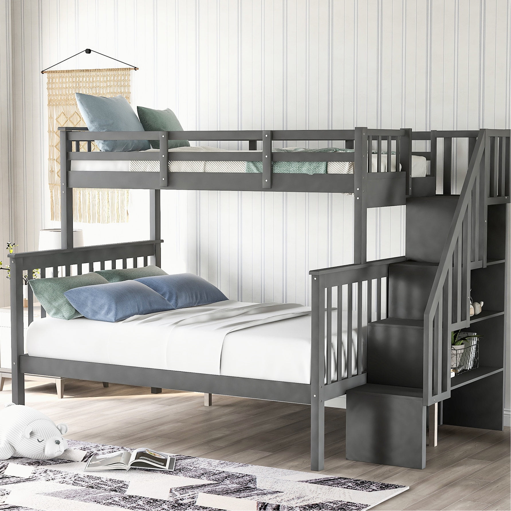 Twin and Full Configuration - Trundle and Stair Design - For Bedroom ...